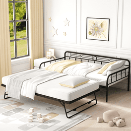 Tolead Twin Daybed with Trundle Wood Sofa Bed Frame Gray Walmart