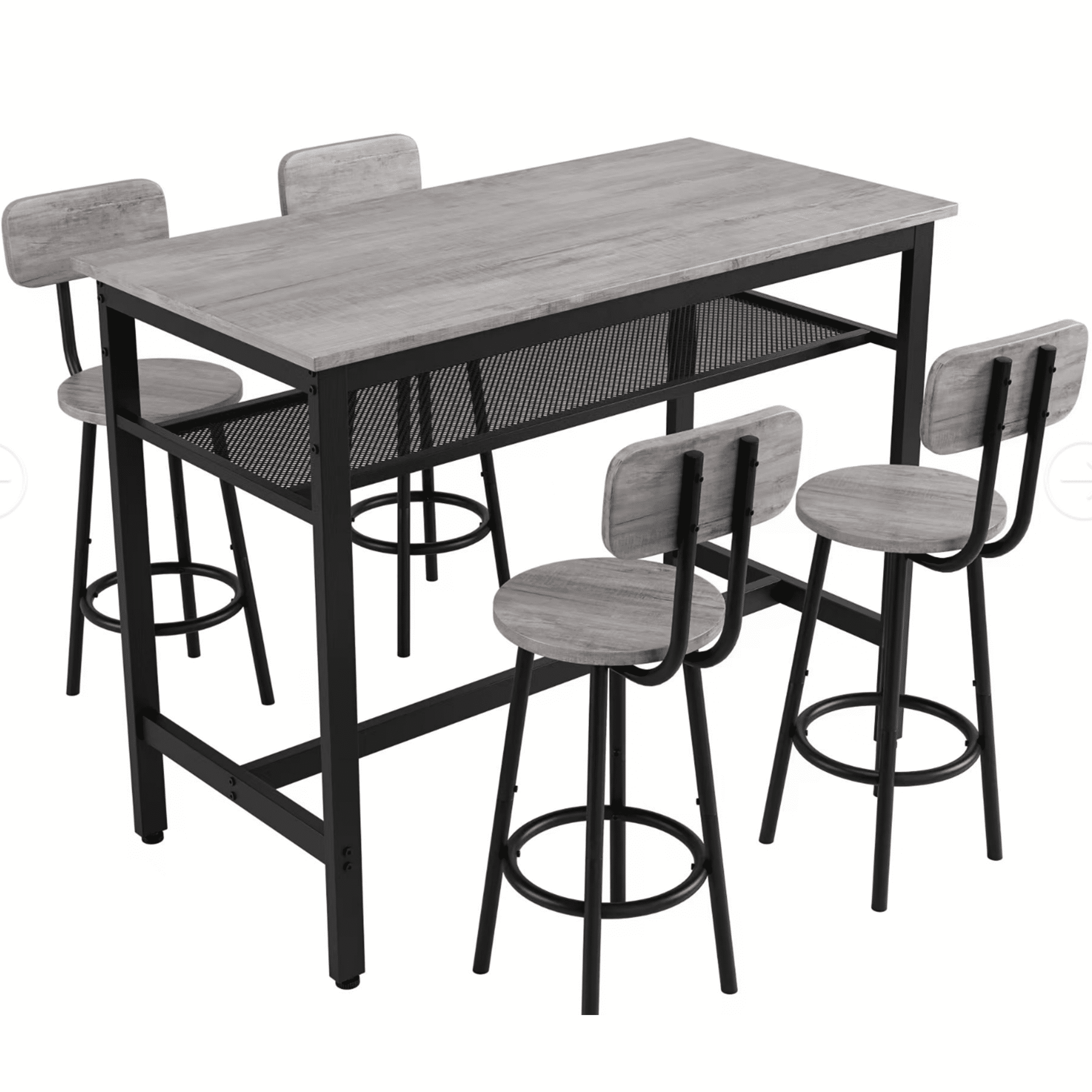 PAPROOS 5-Piece Counter Height Dining Set, Upholstered Chairs, Ideal ...