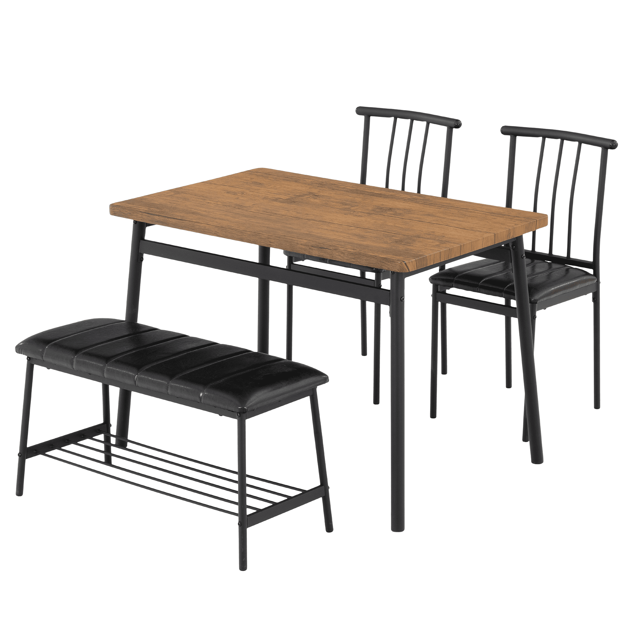 PAPROOS Dining Table Set for 4, Modern 4 Pcs Kitchen Table Set, Wooden ...