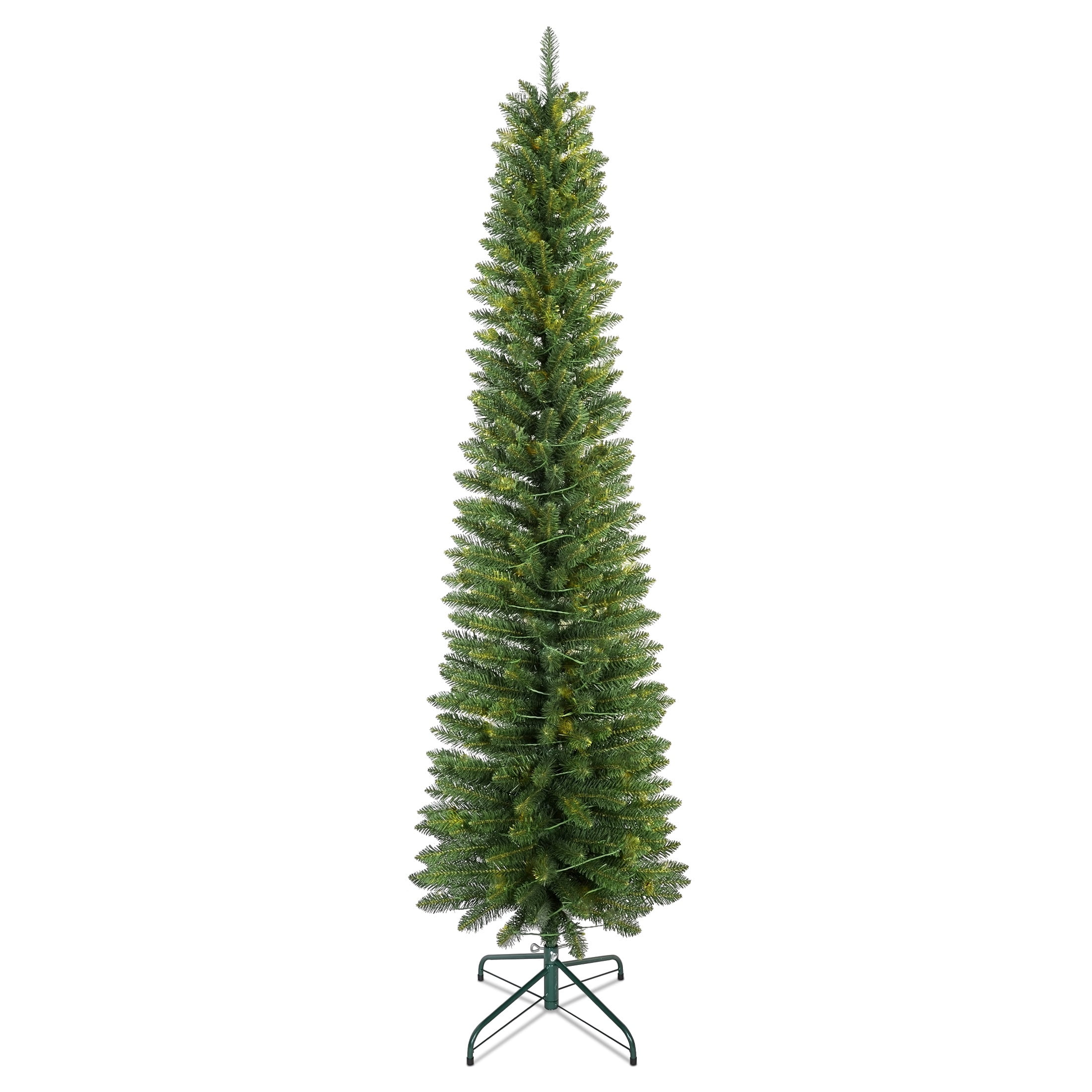 PAPROOS Green Pencil Christmas Tree, 7FT Slim Christmas Tree with 469 ...