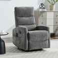 PAPROOS Heat Massage Recliner Chair, 360°Swivel Rocker Recliner Chair ...