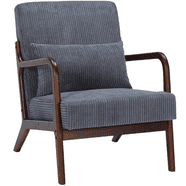 DREAMSIDEA Wingback Accent Chair with Nailhead Trim & Retro Wood Legs ...