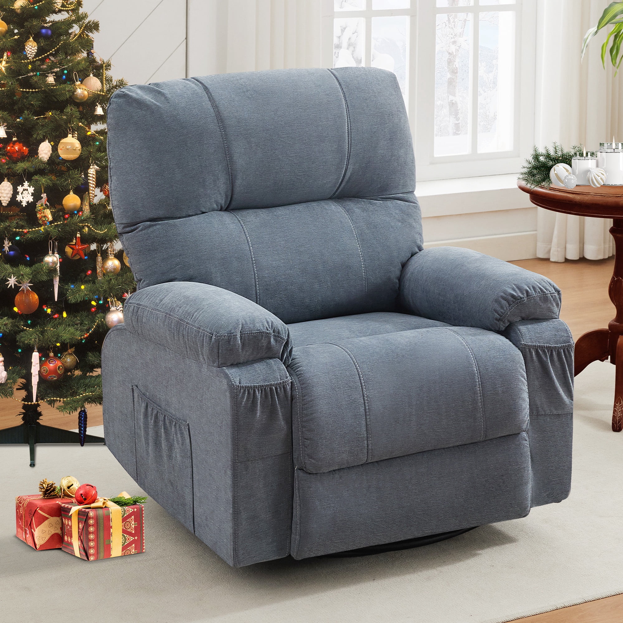 BTMWAY Electric Lift Recliner with Heat & Massage, PU Leather, 400LBS ...