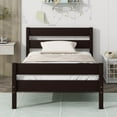 PAPROOS Twin Size Platform Bed Frame, Solid Wood Platform Bed with ...
