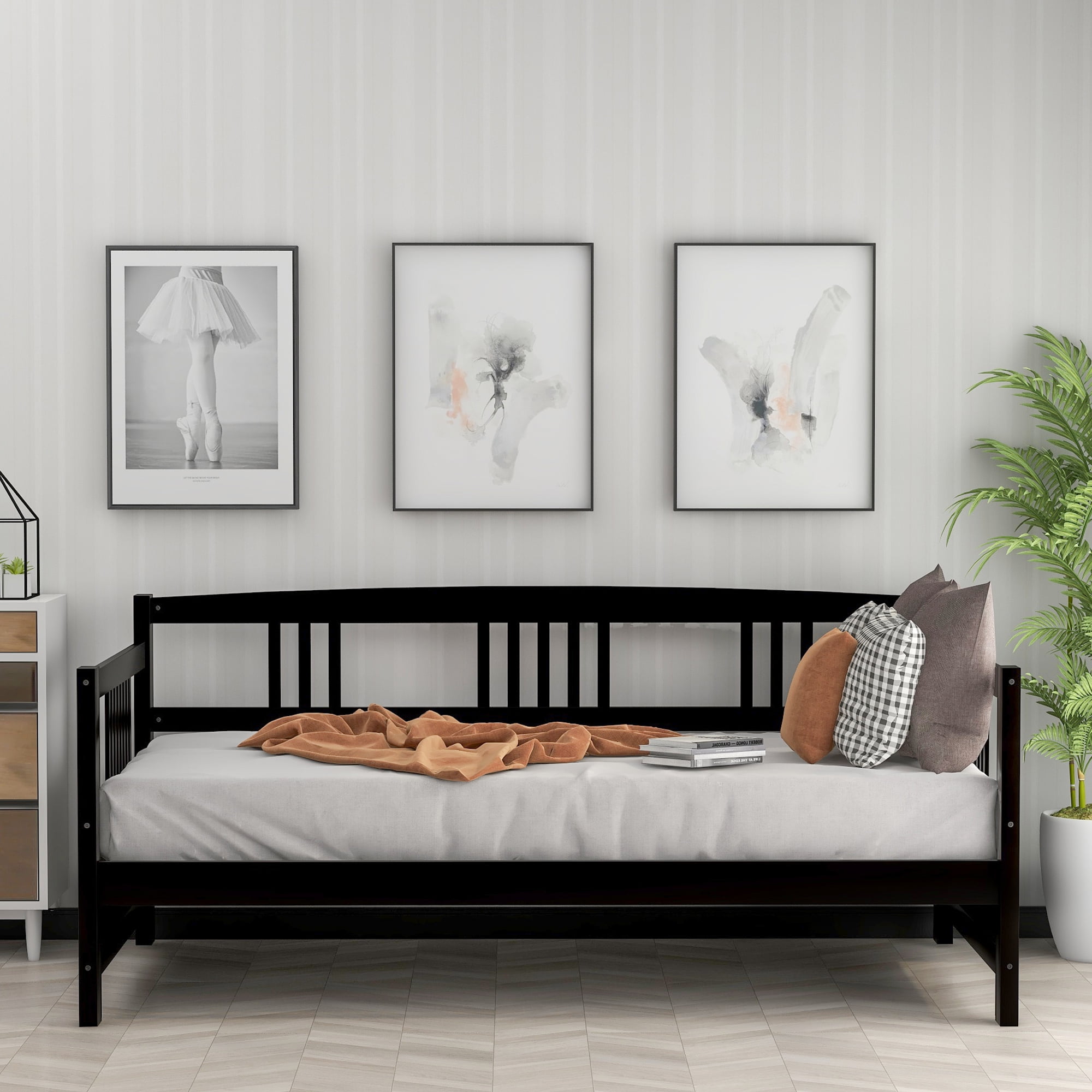 PAPROOS Twin Size Wood Daybed, Heavy Duty Daybed Frame with Strong ...
