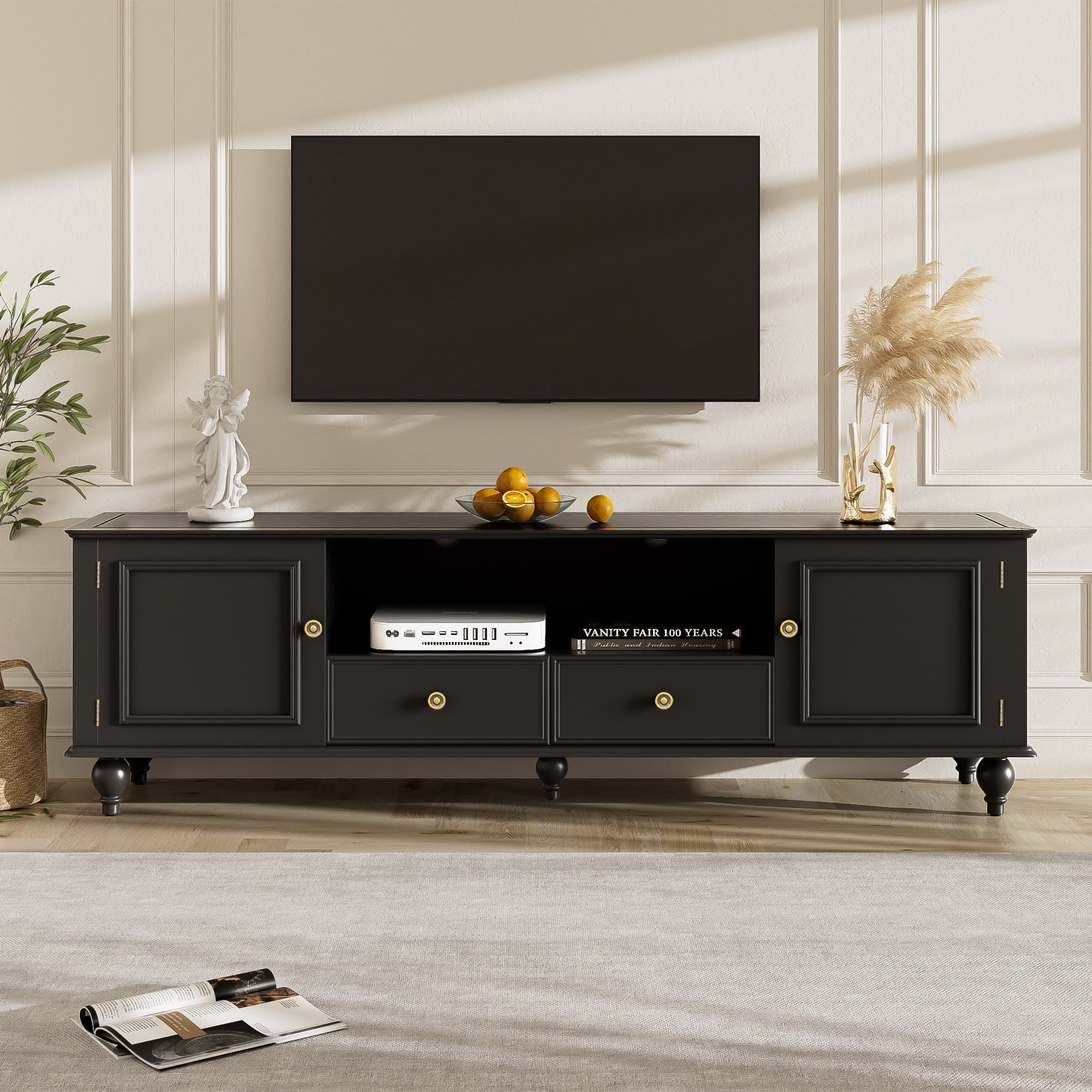 PAPROOS TV Stand for TVS up to 80", Modern Entertainment Center with 2 ...