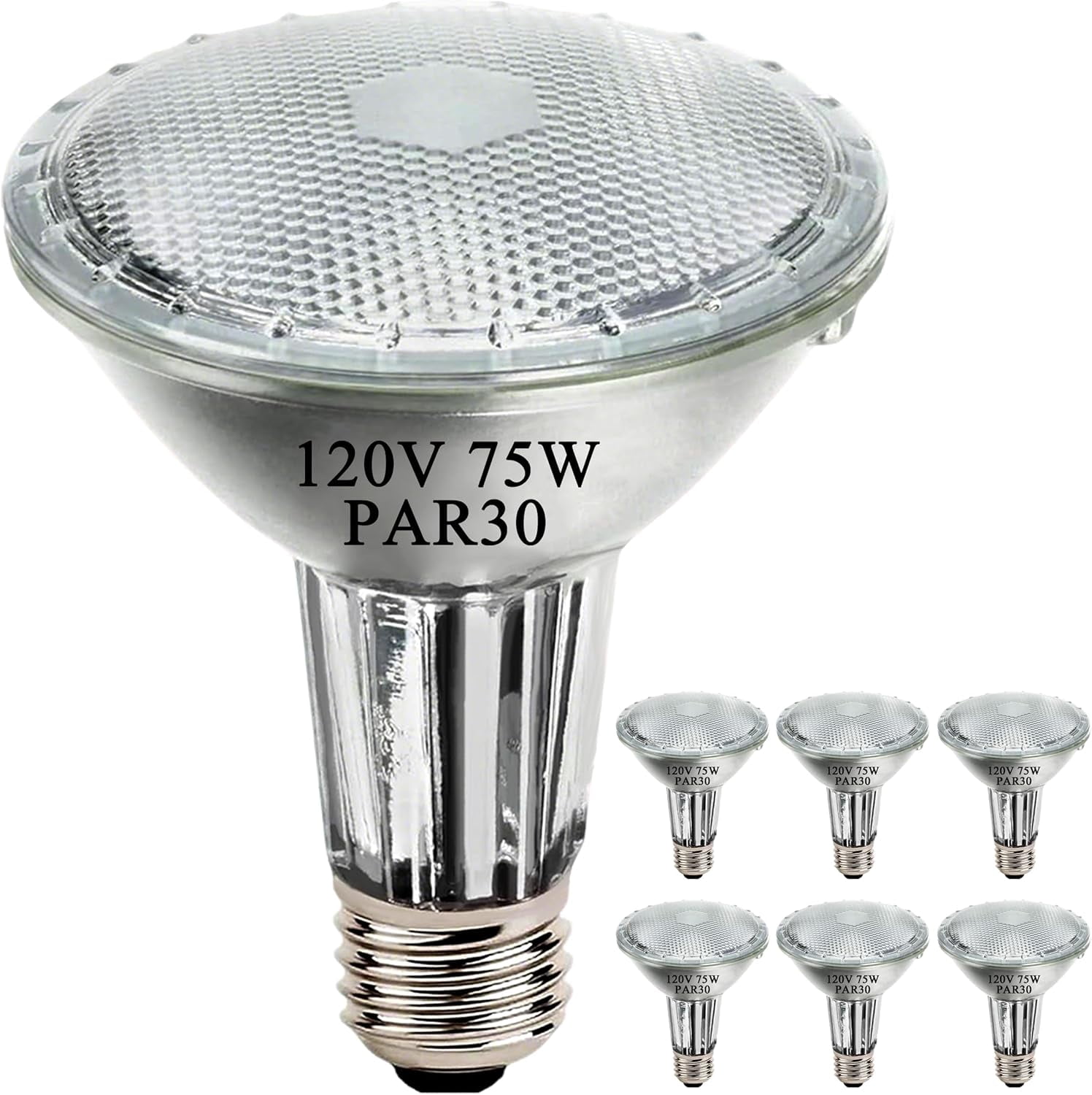 PAR30 Long Neck Halon Flood Light Bulbs, 120V 75W, Dimmable High Output ...
