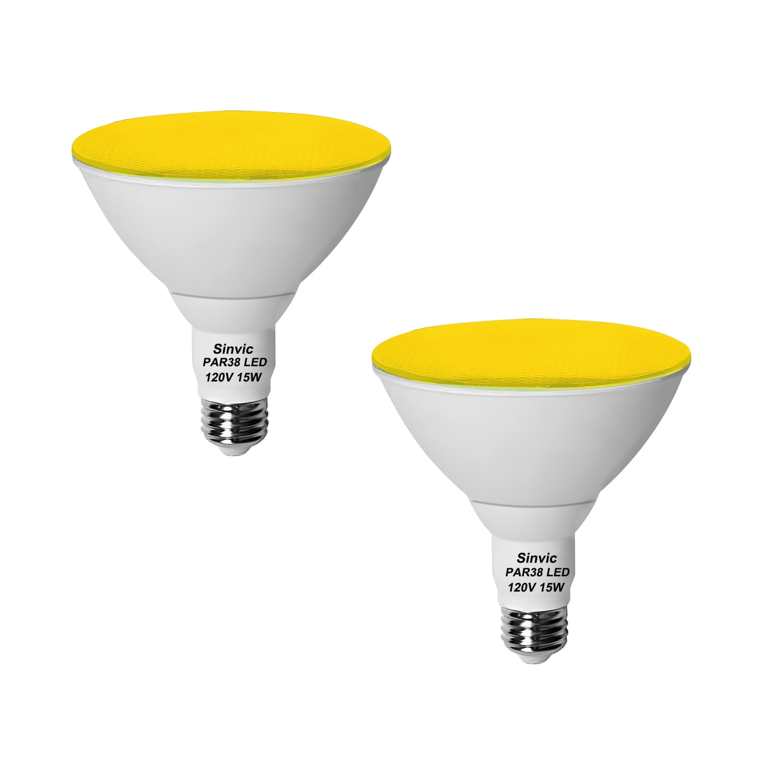 PAR38 Bulb LED Yellow Dimmable, 2 Pack Sinvic High Output 700Lumens ...
