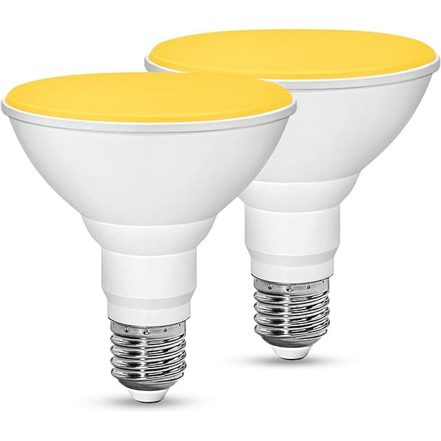 PAR38 Yellow Bug Light Bulb Outdoor, 150W Equivalent Yellow Amber LED ...