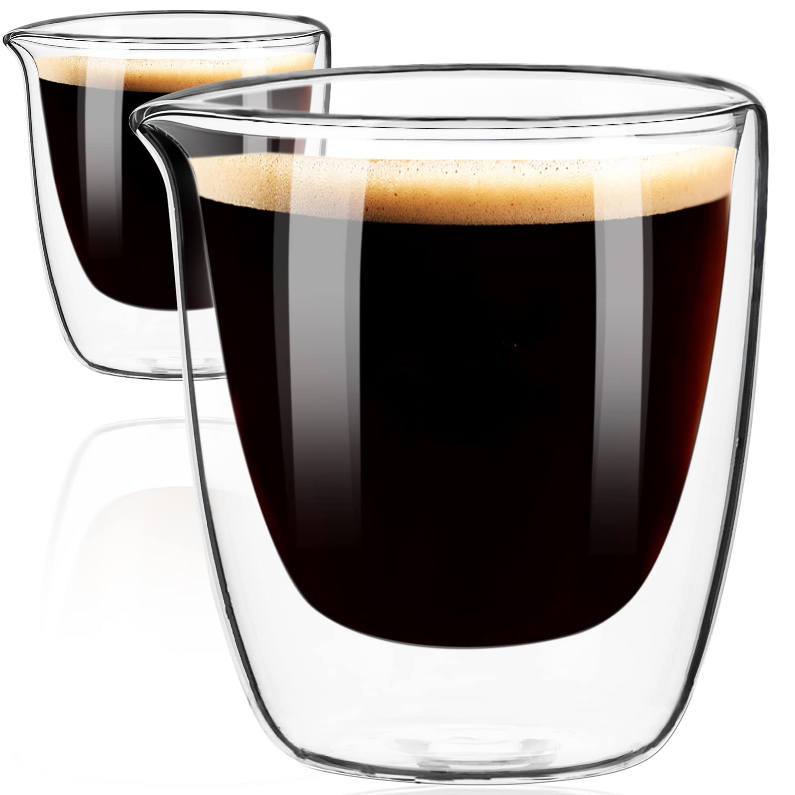 PARACITY Espresso Shot Glass Set of 2, Double-Walled Anti-Scald ...