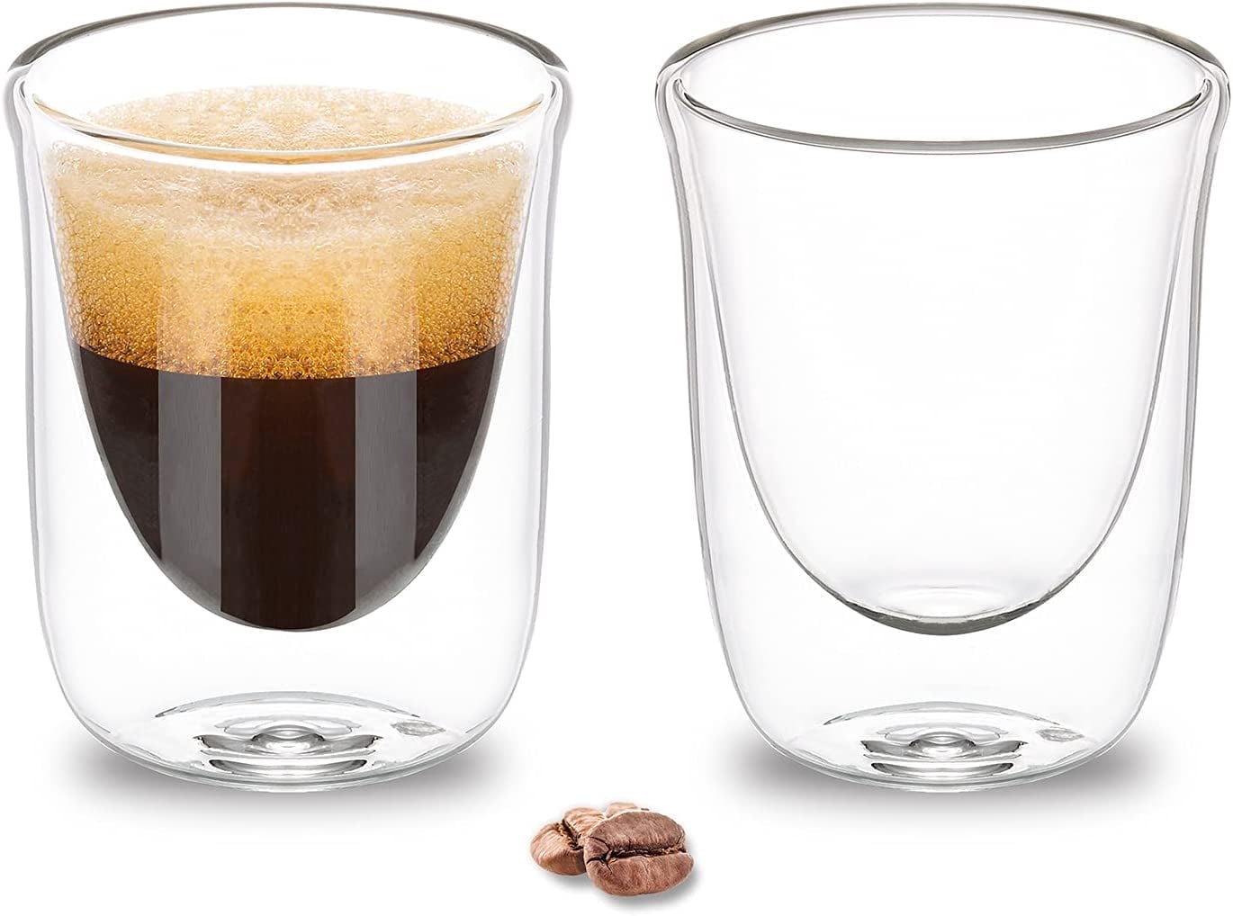PARACITY Espresso Cups Set, 2 Oz Double Wall Glass Cup, Insulated ...