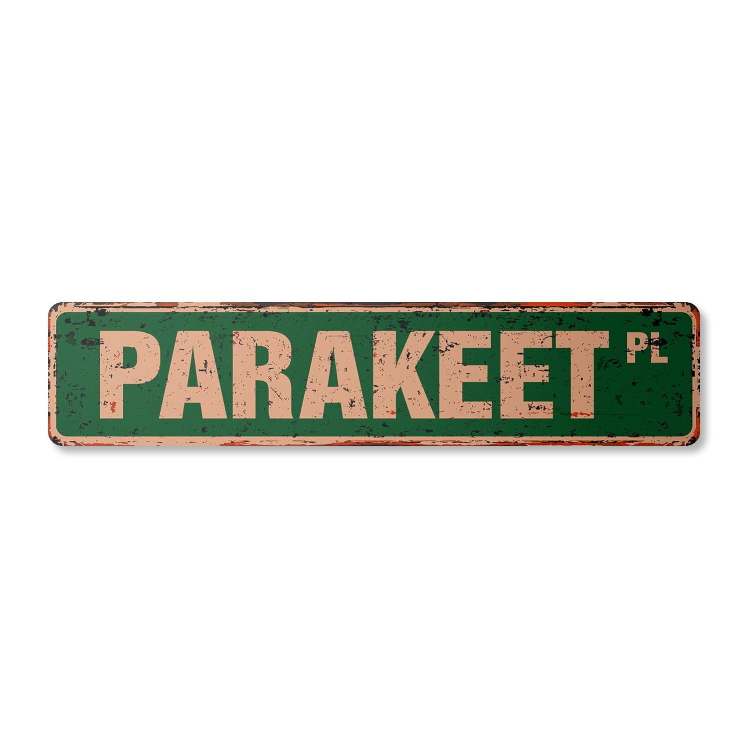 PARAKEET Vintage Aluminum Street Sign bird breeder lover budgie pet ...