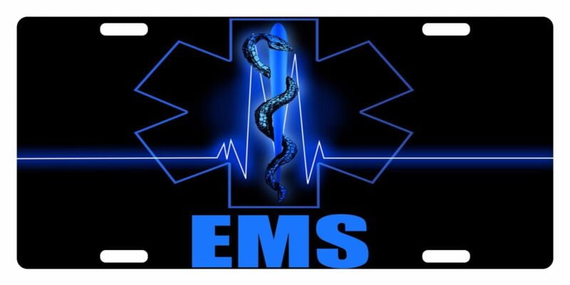 PARAMEDIC License Plate BLUE STAR OF LIFE Version EMS Thin Blue Line ...