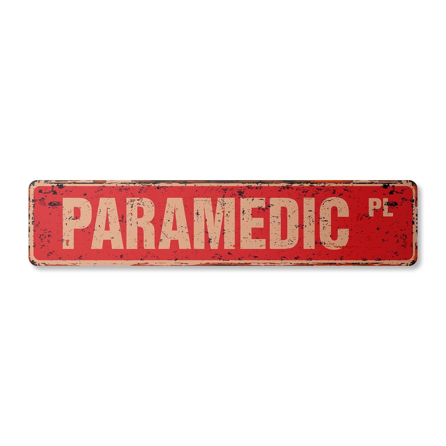 PARAMEDIC Vintage Plastic Street Sign emergency medical tech EMT rescue ...
