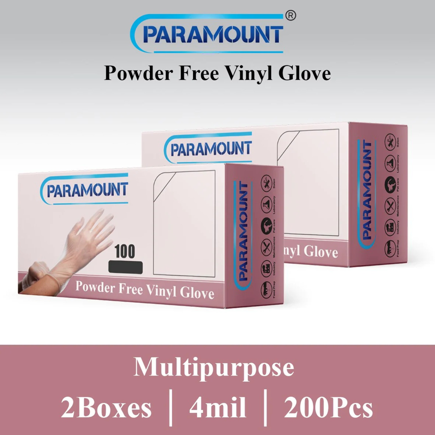 PARAMOUNT® CLEAR VINYL GLOVES POWDER-FREE MULTI-PURPOSE 4MIL - Walmart.com