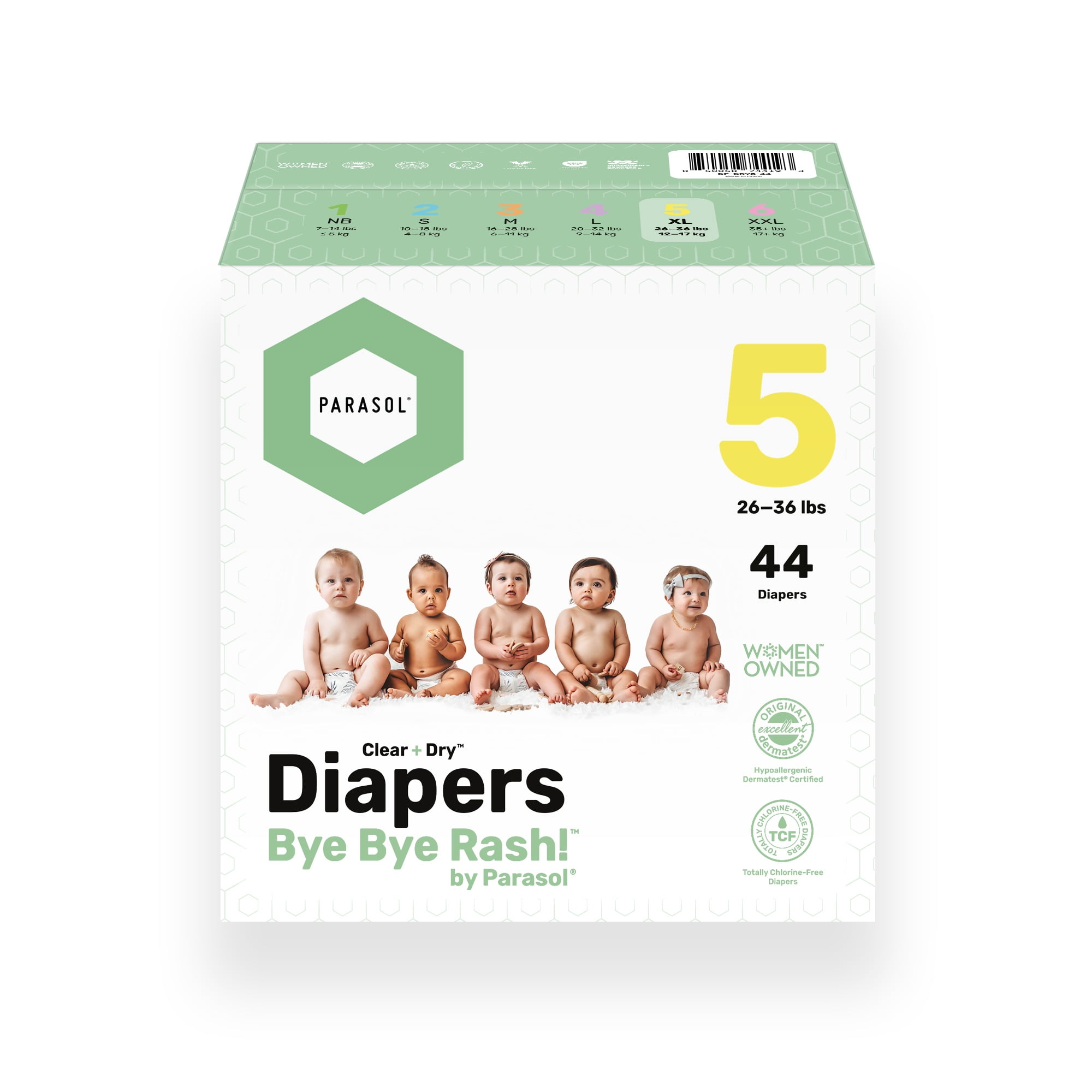 PARASOL Clear+Dry Disposable Diapers | RashShield Protection, Leakproof ...