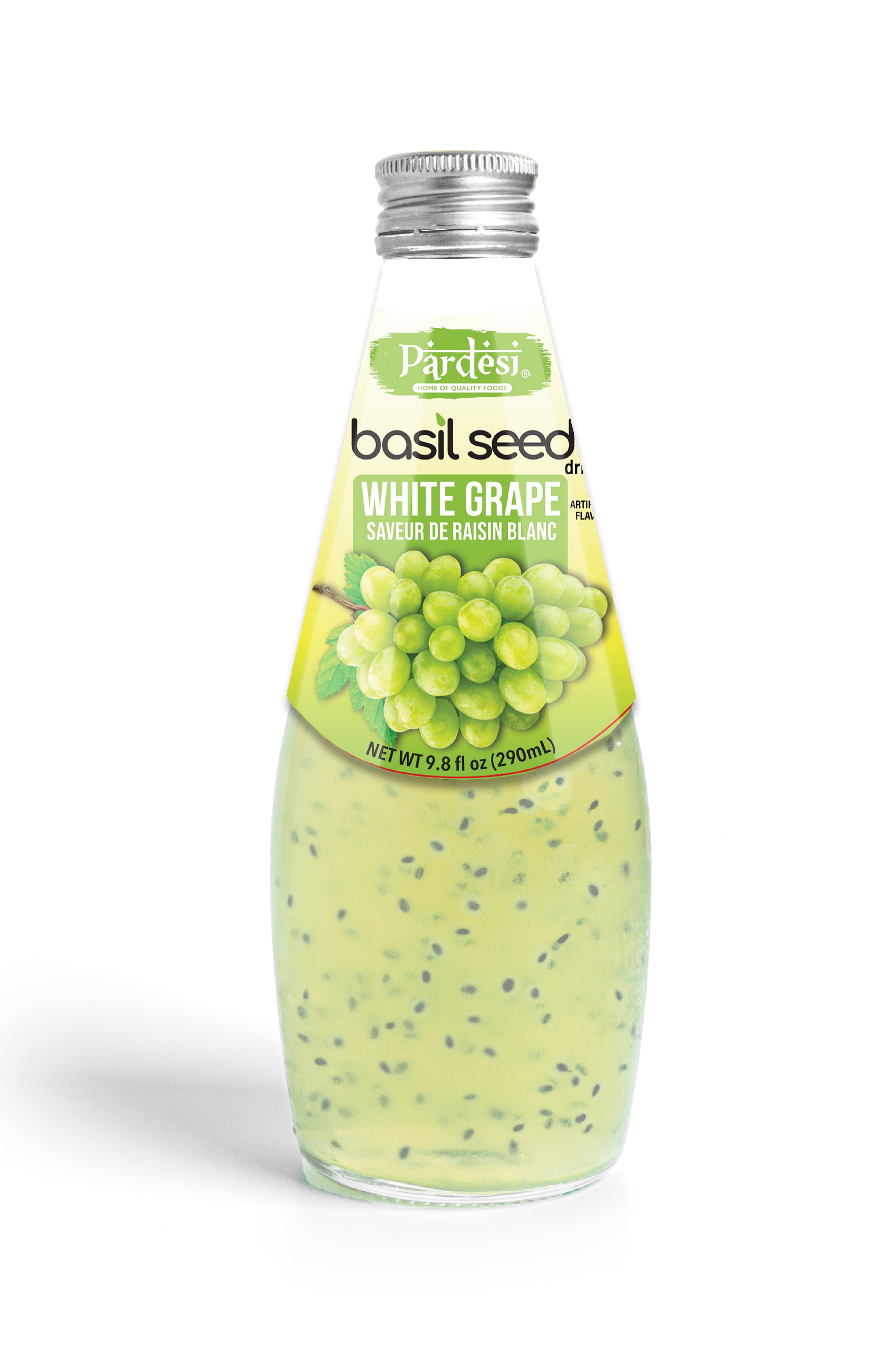 PARDESI Basil Seeds Juice Drink 9.8 FL OZ (290 mL) - Made with Real Basil Seeds - Naturally ...