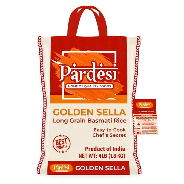 PARDESI Basmati Golden Sella Parboiled Rice 4LB - Easy to Cook - Low ...