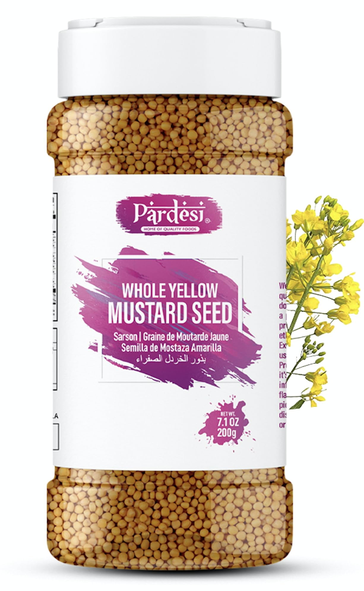 PARDESI Whole Yellow Mustard Seed 9.17 OZ (260g) Sarson Whole ...