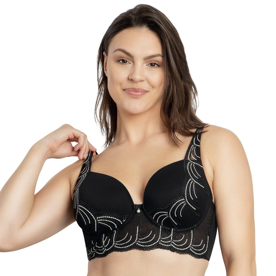 PARFAIT Women's Pearl Longline Plunge Bra - Black - 40I - Walmart.com