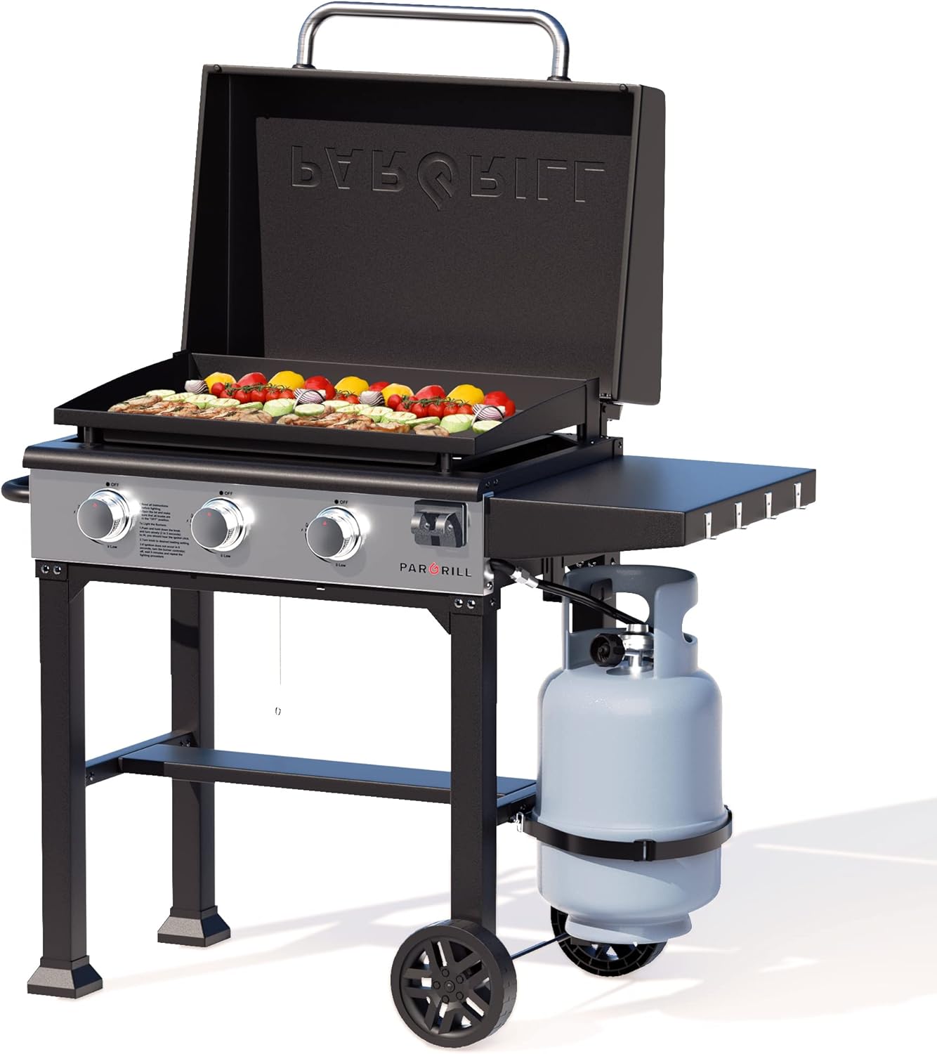 Costway 4 Burner Propane Gas Grill 60000BTU Foldable Outdoor Griddle ...