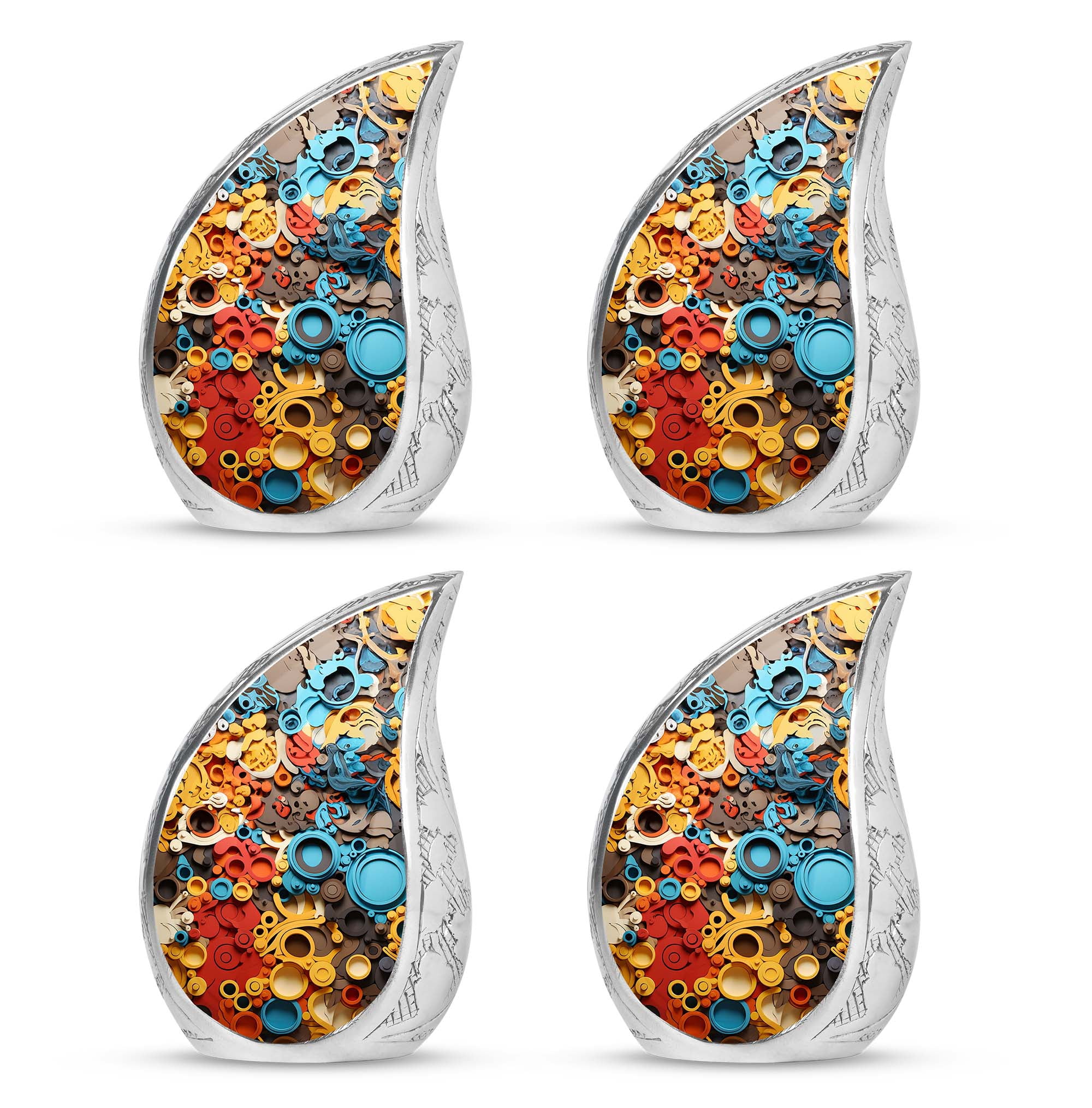 PARHUS Abstract Orbits Mosaic of Circular Forms - Miniature Urns - Urn ...