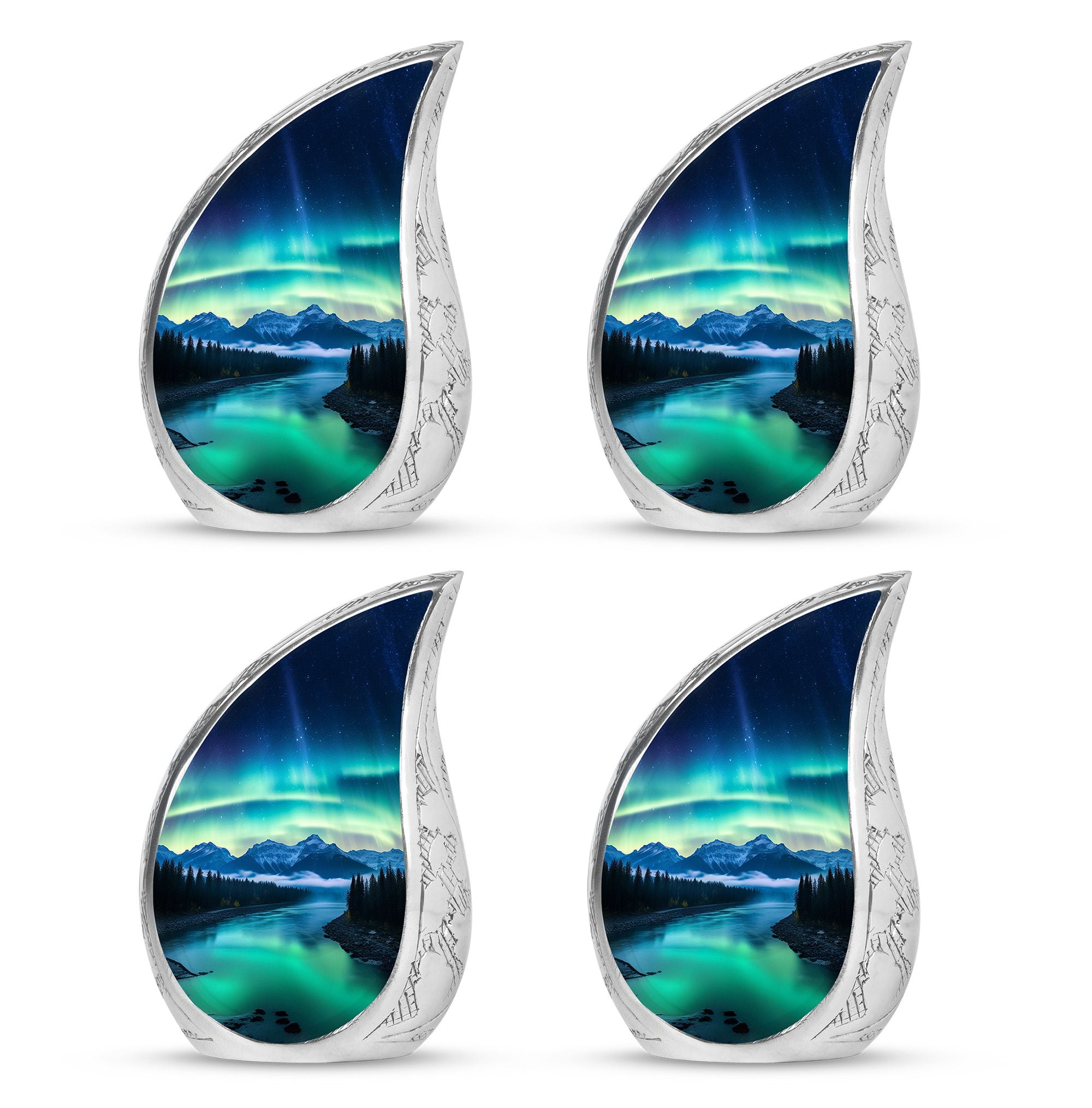 PARHUS Aurora Borealis Over Mountain River - Urns for Adult Men & Women ...