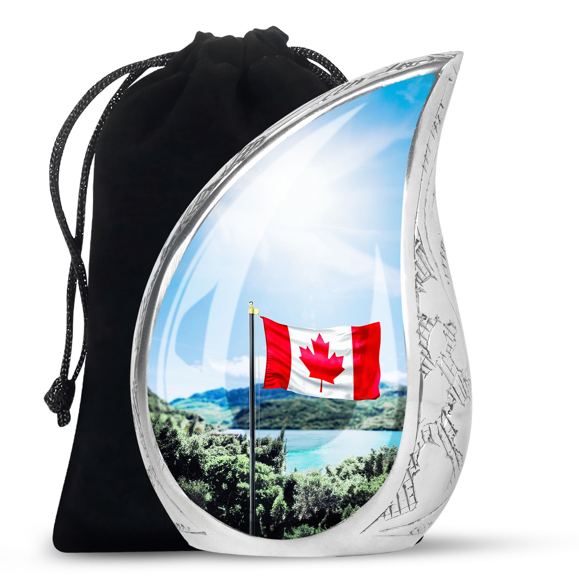 PARHUS Canadian Flag Urn, Teardrop Urns Human Ashes, Urn for Ashes ...