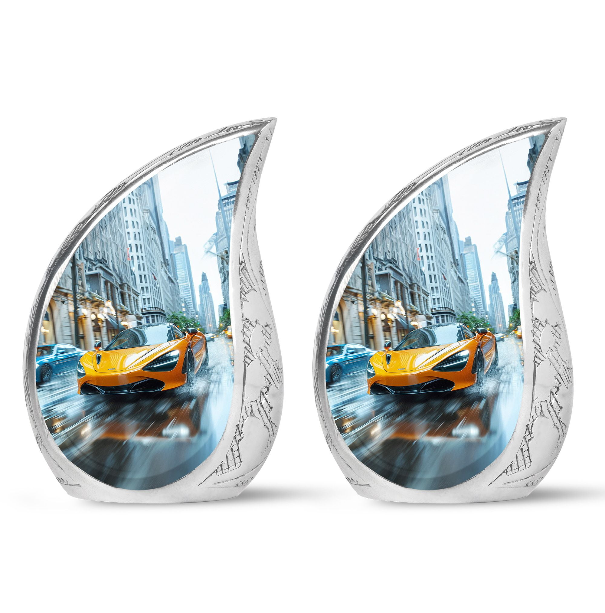 PARHUS Car Glide Through Wet City - Teardrop Mini Urns for Human Ashes ...