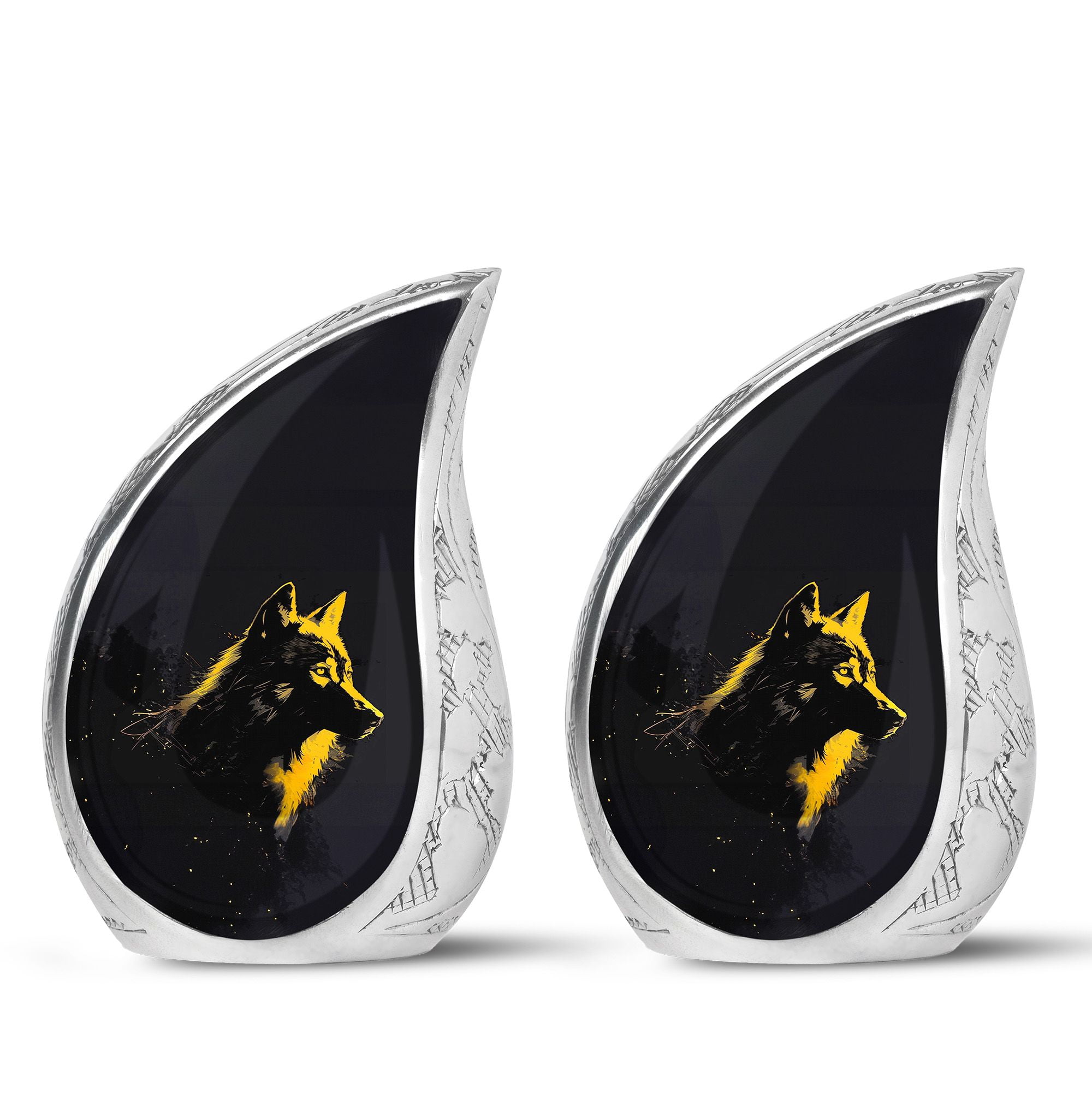 PARHUS Celestial Nocturnal Wolf Teardrop Cremation Urns for Adult Ashes ...