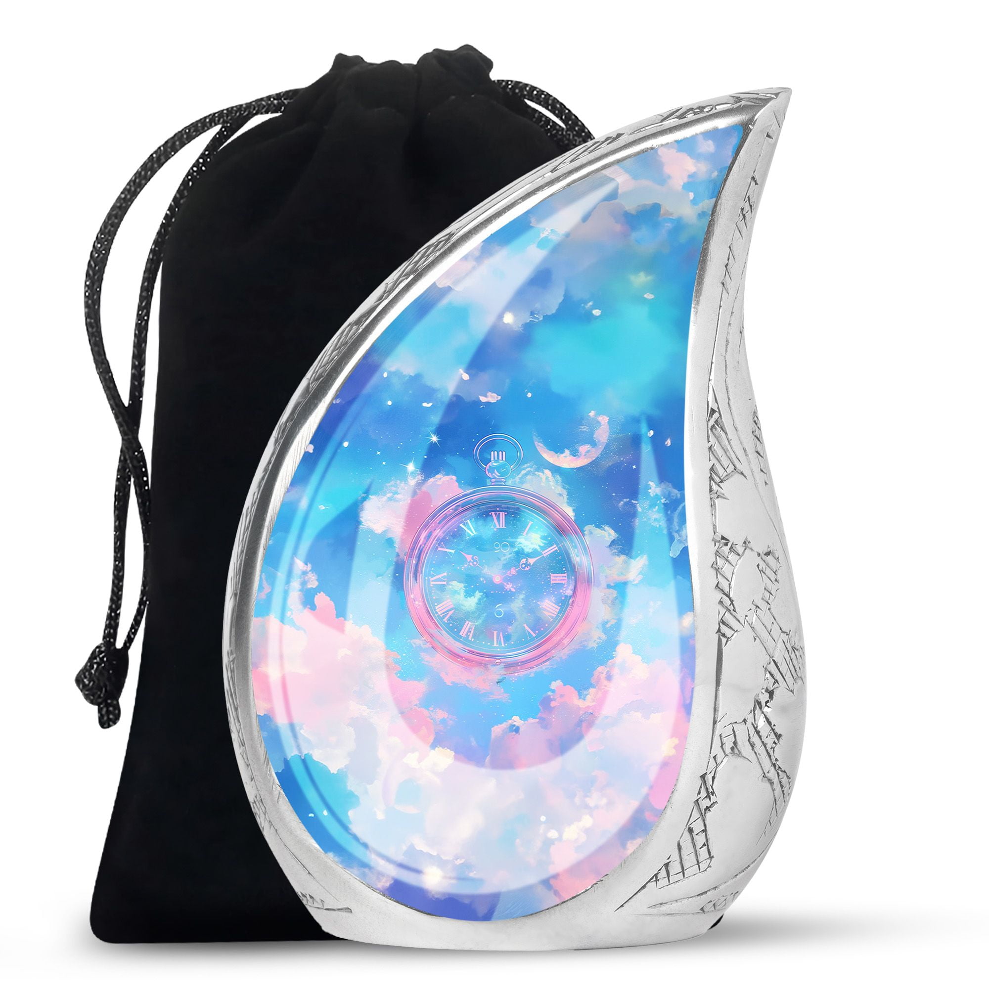 PARHUS Clock Memorial Urn, Teardrop Urns, Urns for Ashes Adult Male ...