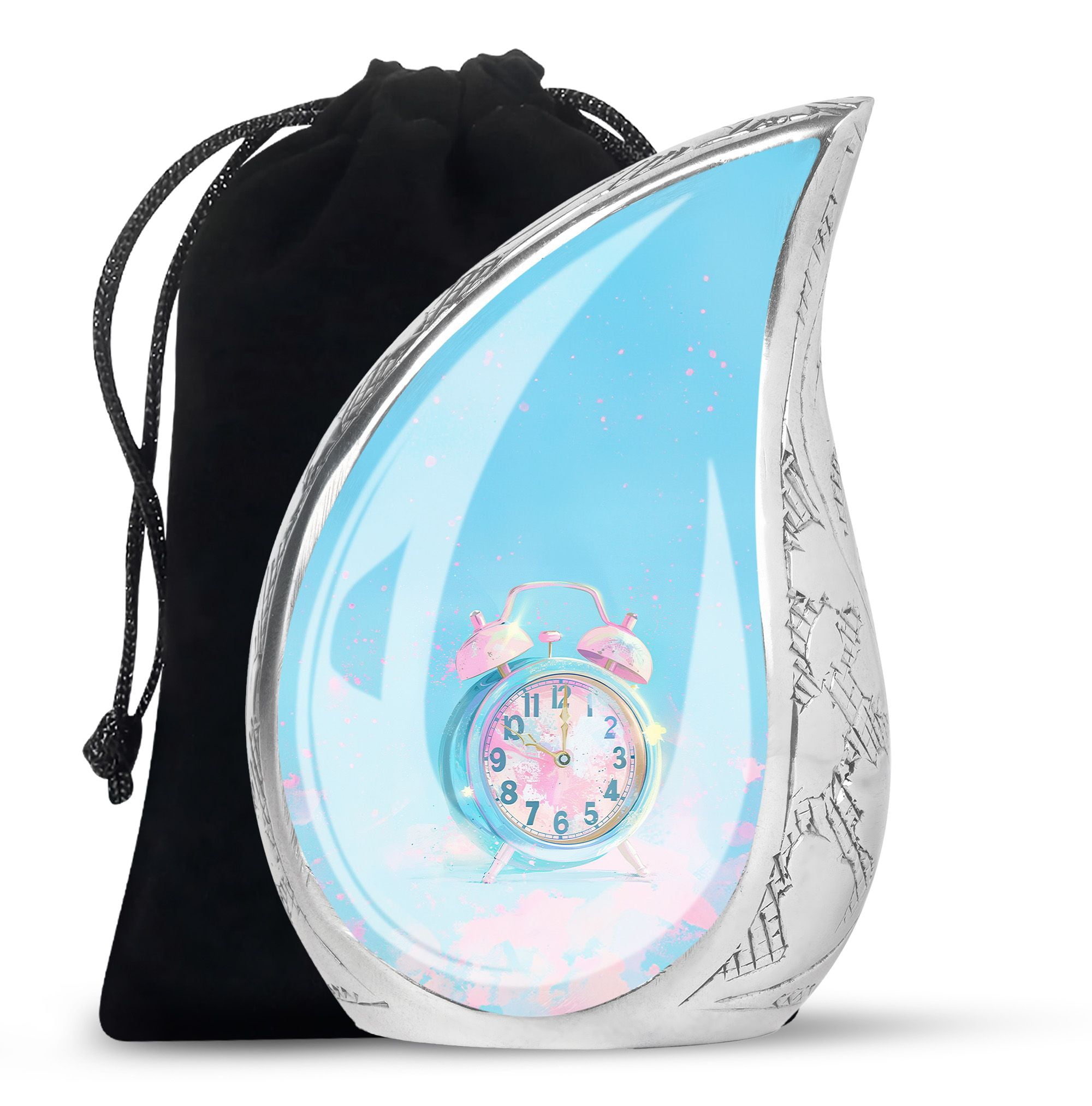 PARHUS Clock Watch Teardrop Urn, Burial Urns for Adult Human Ashes, Urn ...