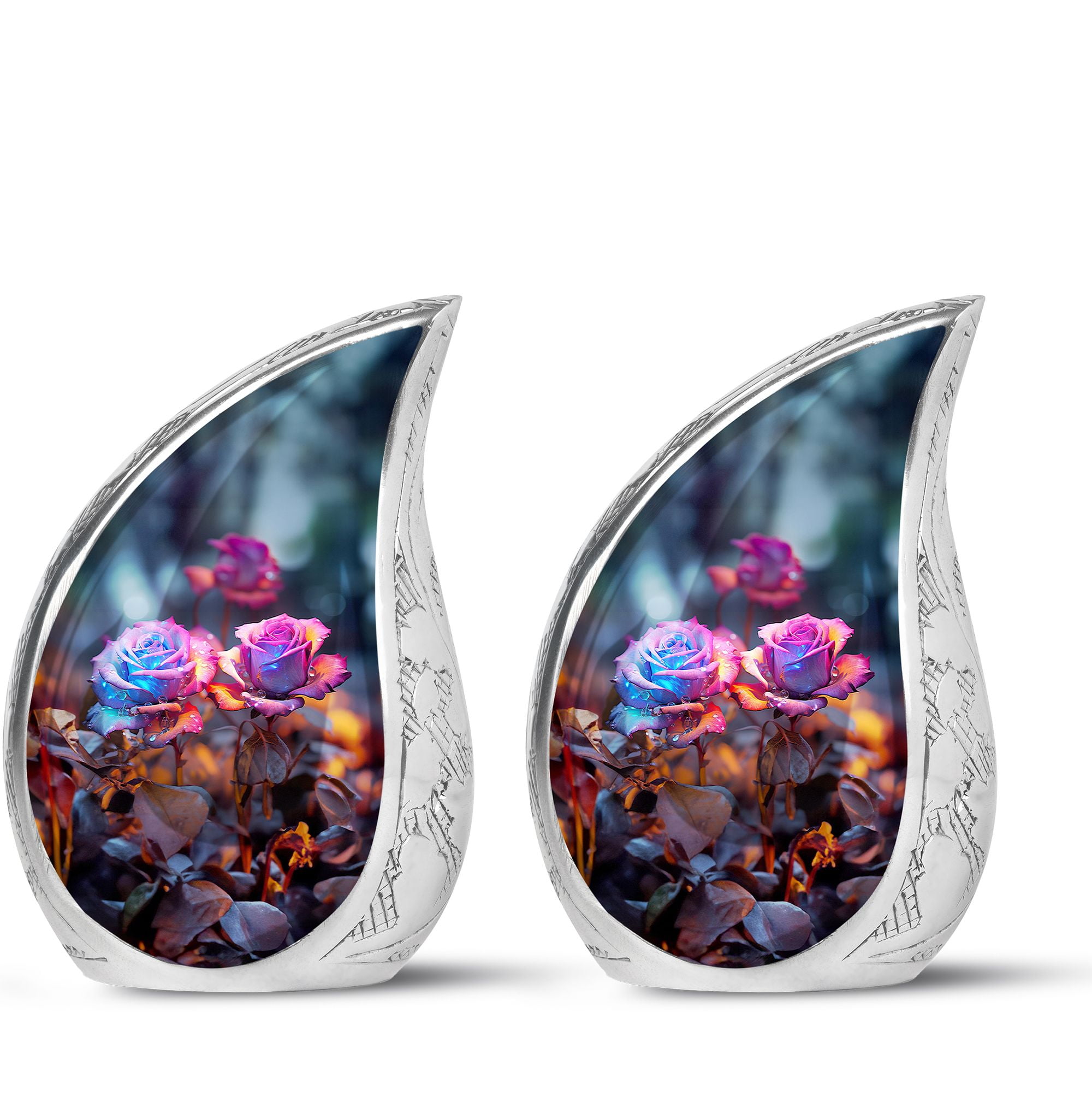 PARHUS Colorful Rose Teardrop Urns, Small Urns for Human Ashes, Unique ...