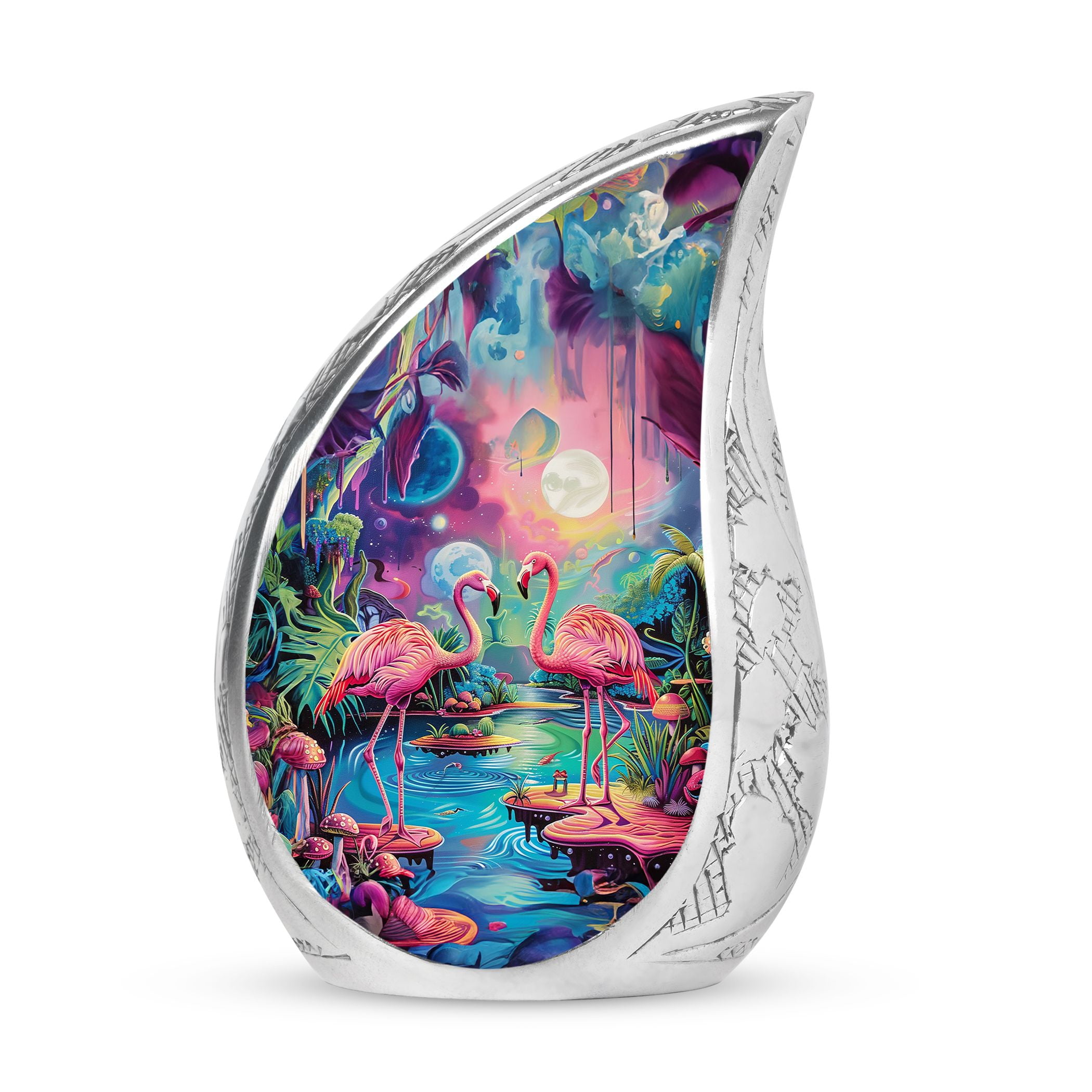 PARHUS Cosmic Inferno Cat Tiny Urn, Teardrop Urns for Human Ashes, Decorative Urn for Ashes ...