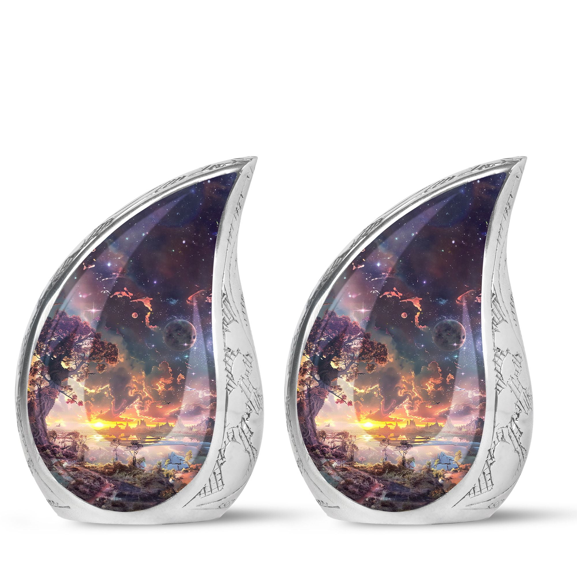 PARHUS Cosmic Serenity Mini Urn for Ashes - Small Urns for Ashes - Metal Urns for Ashes - Burial ...