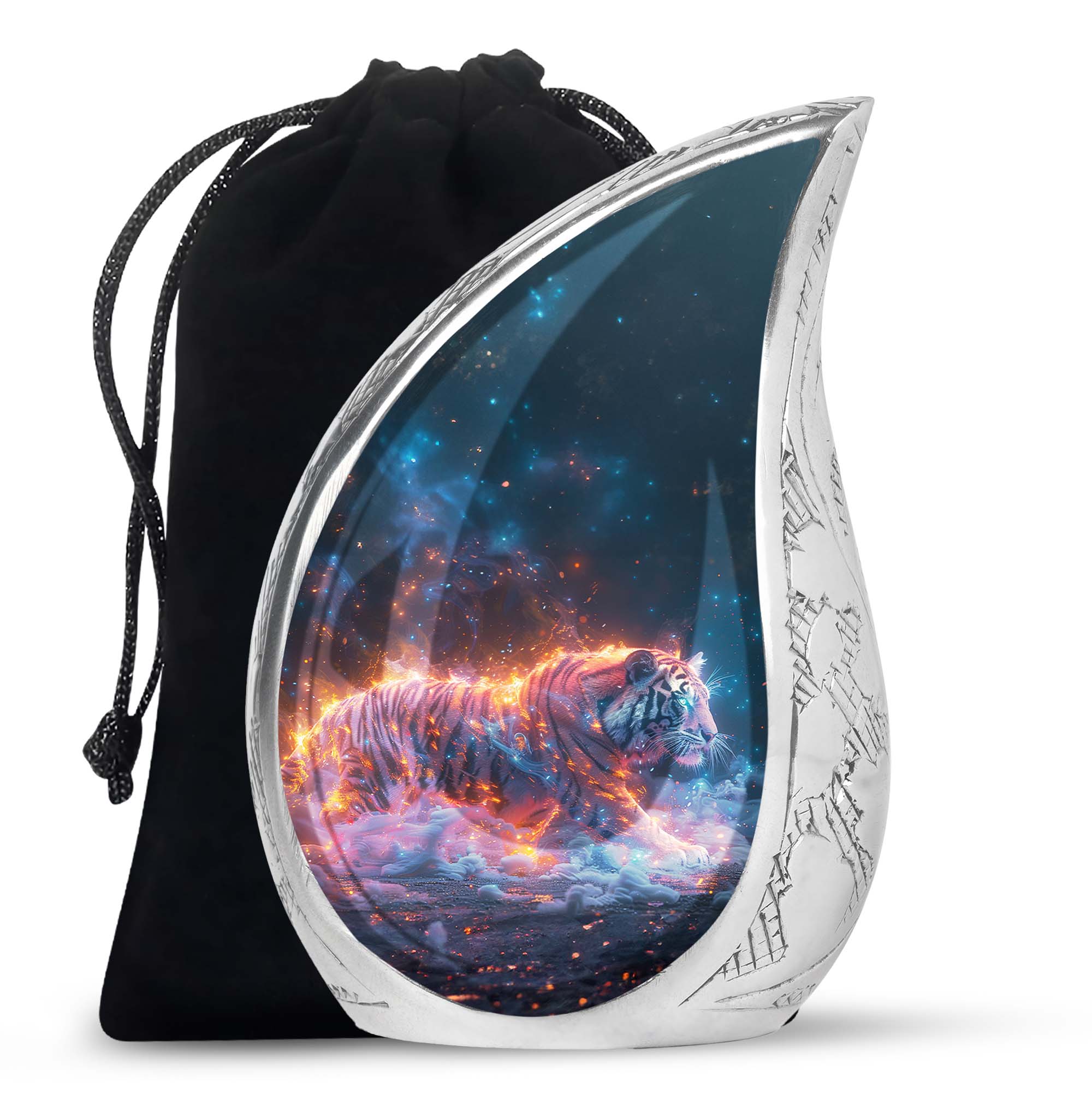 PARHUS Cosmic Tiger Urn, Cremation Urn Human Ashes, Teardrop Memorial ...