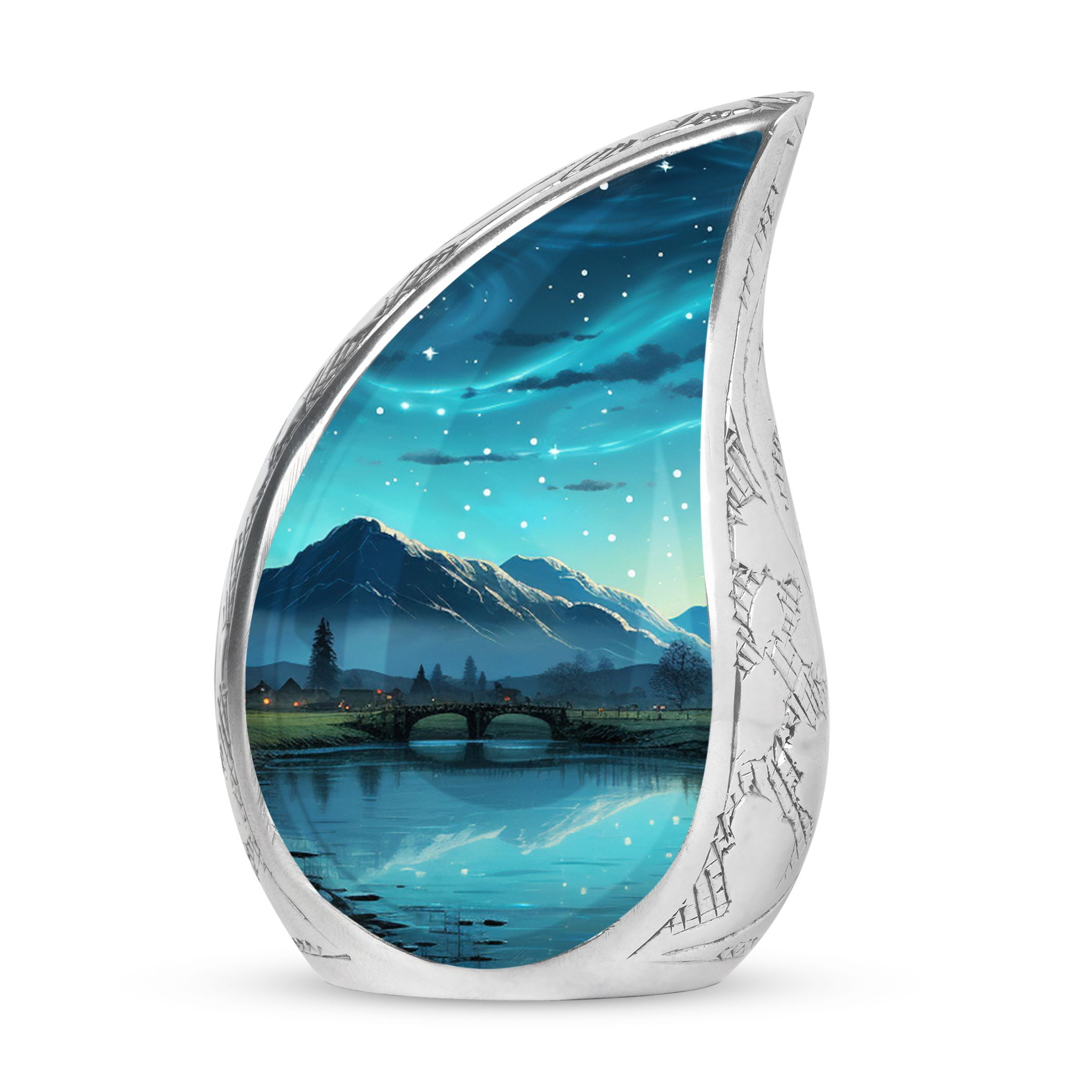 PARHUS Countryside River Teardrop Cremation Urn, Funeral Urns for Ashes ...