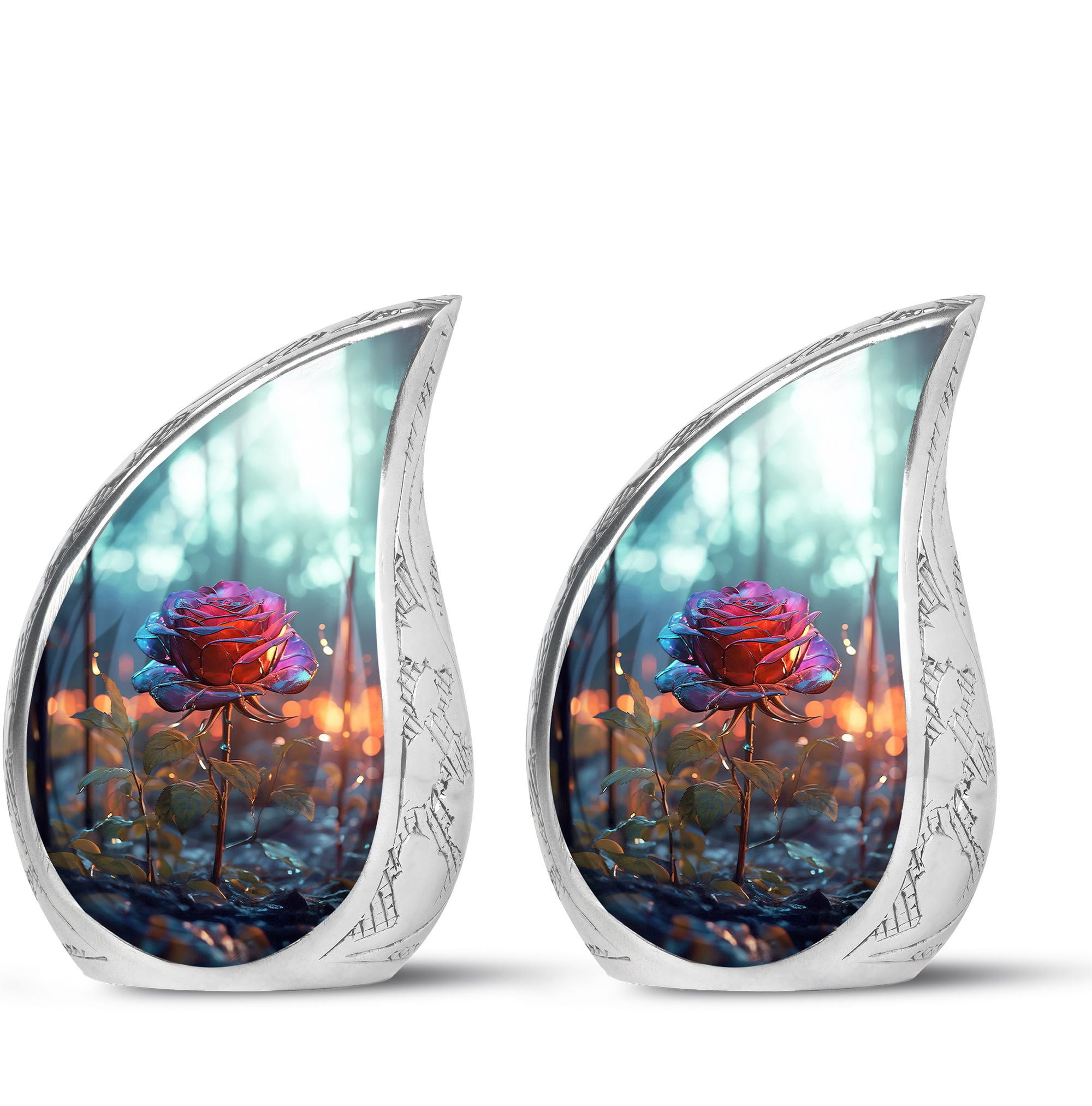 PARHUS Dew Crystal Rose Small Urns, Teardrop Urn for Ashes Adult Male ...