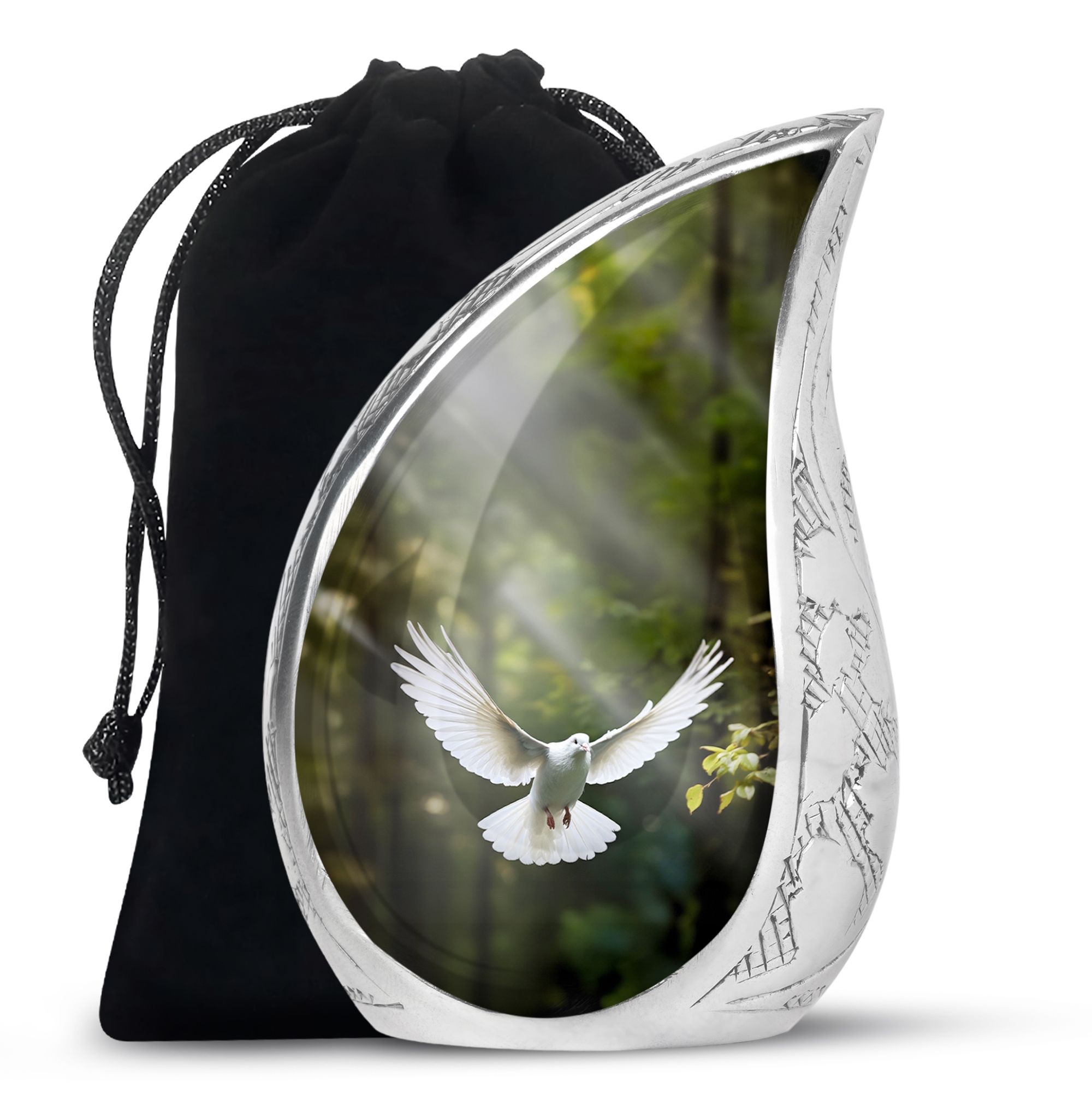 PARHUS Dove Flying in Dark Background Urn - Large Urns for Human Ashes ...