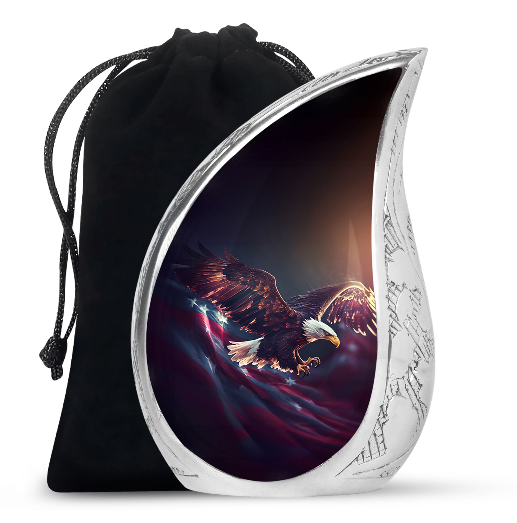 PARHUS Eagle Flying With Soaring American Flag Urn - Memorial Urns For ...