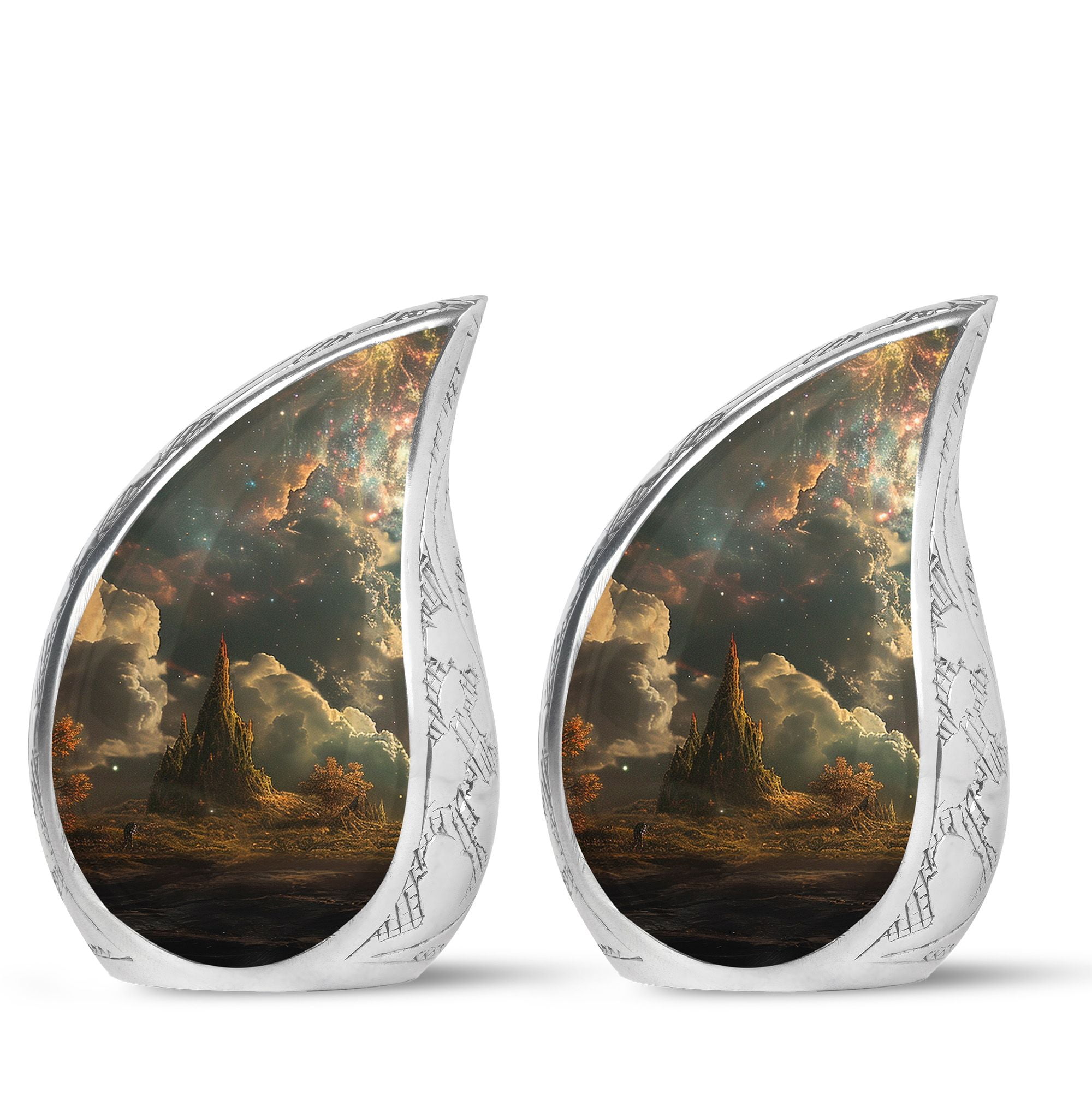 PARHUS Earth Universe Teardrop Keepsake Urn for Ashes, Urn for Ashes ...