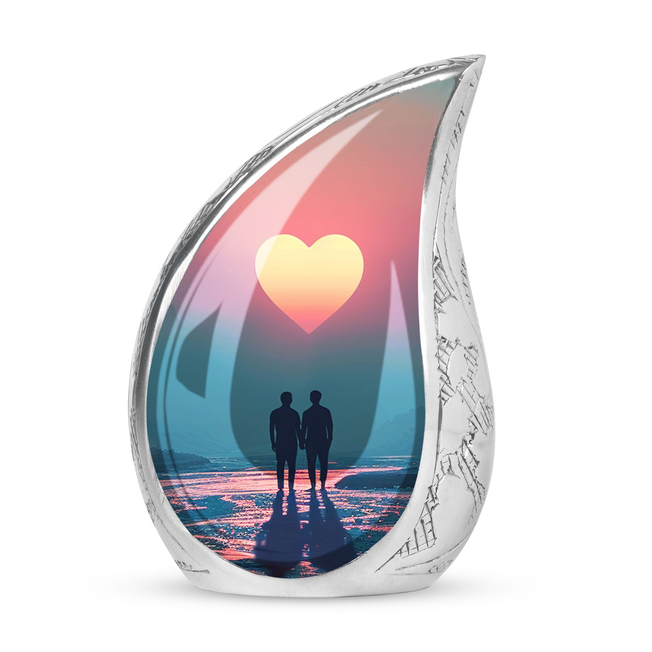 PARHUS Fantasy Sunset Landscape Teardrop Urns, Tiny Urn 3 Inch 1 Pcs ...