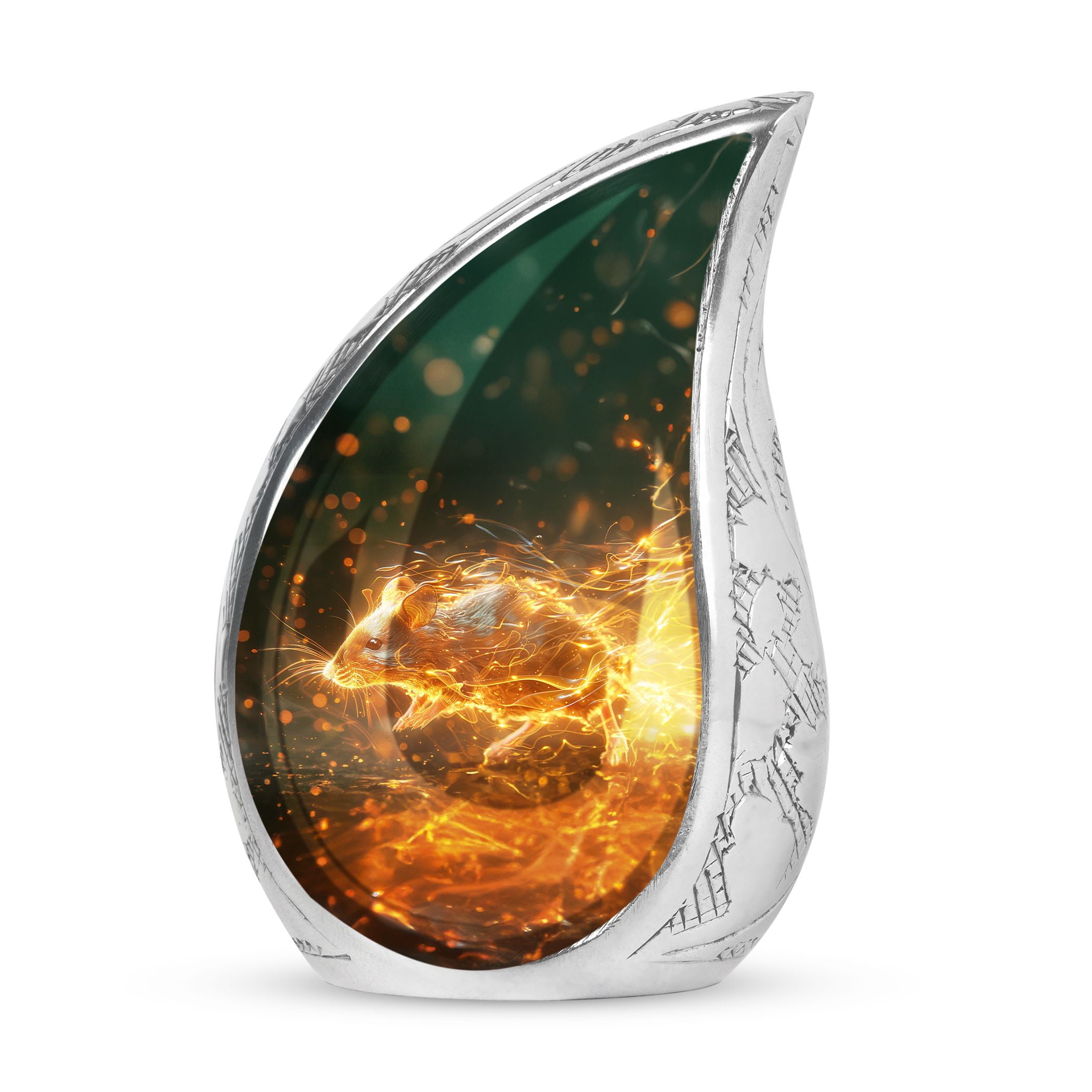 PARHUS Fiery Hamster Teardrop Urn, Small Urns for Human Ashes ...
