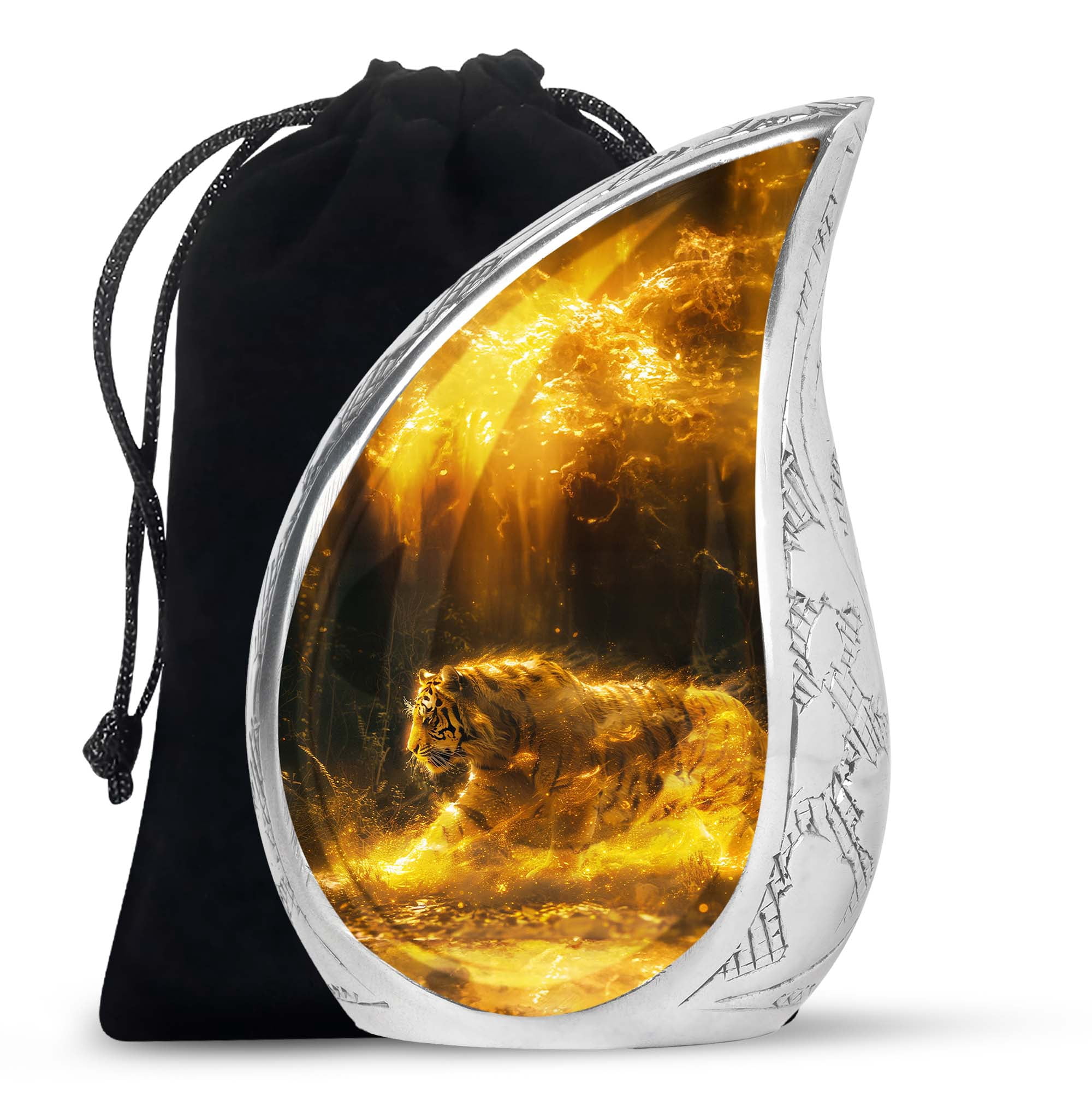 PARHUS Firelit Tiger Urn Ashes, Teardrop Cremation Urn, Funeral Urns ...