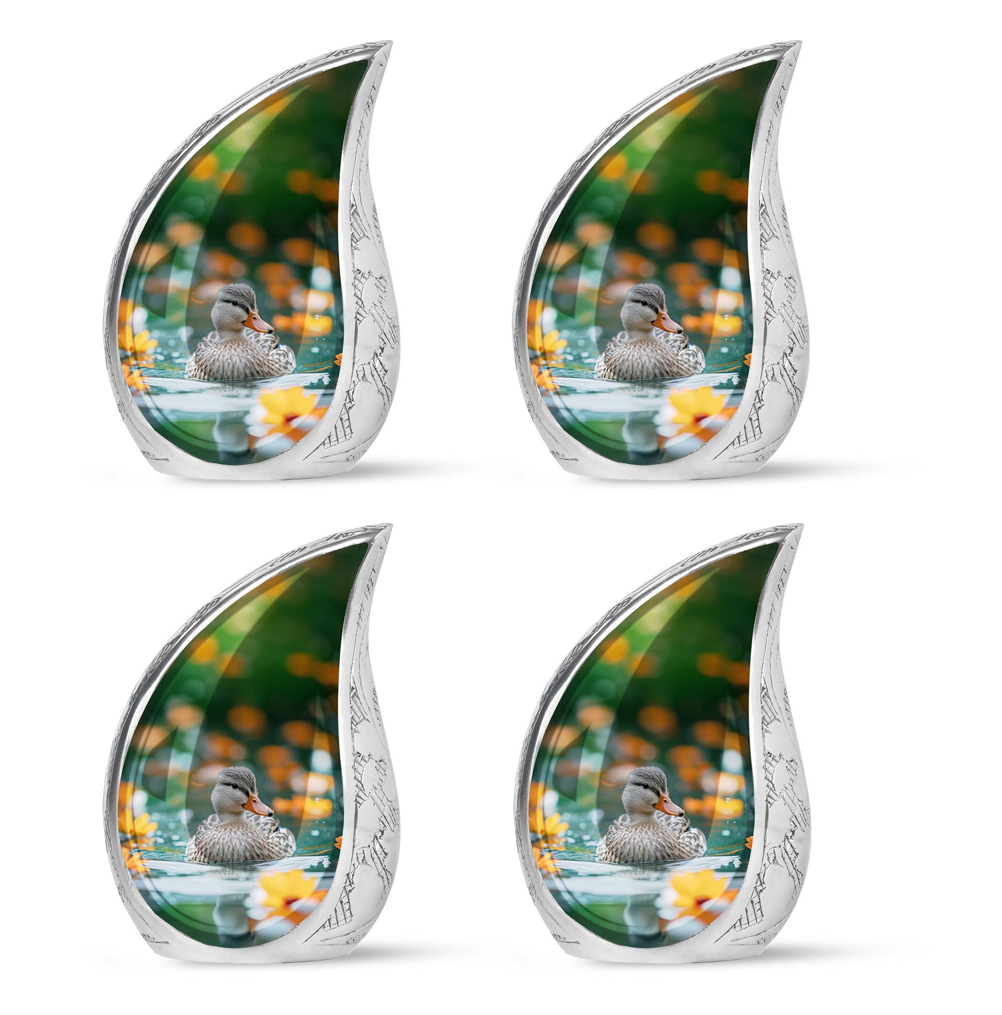 PARHUS Floral Duck Reflection - Funeral Urn - Small Urns for Ashes - 3 ...