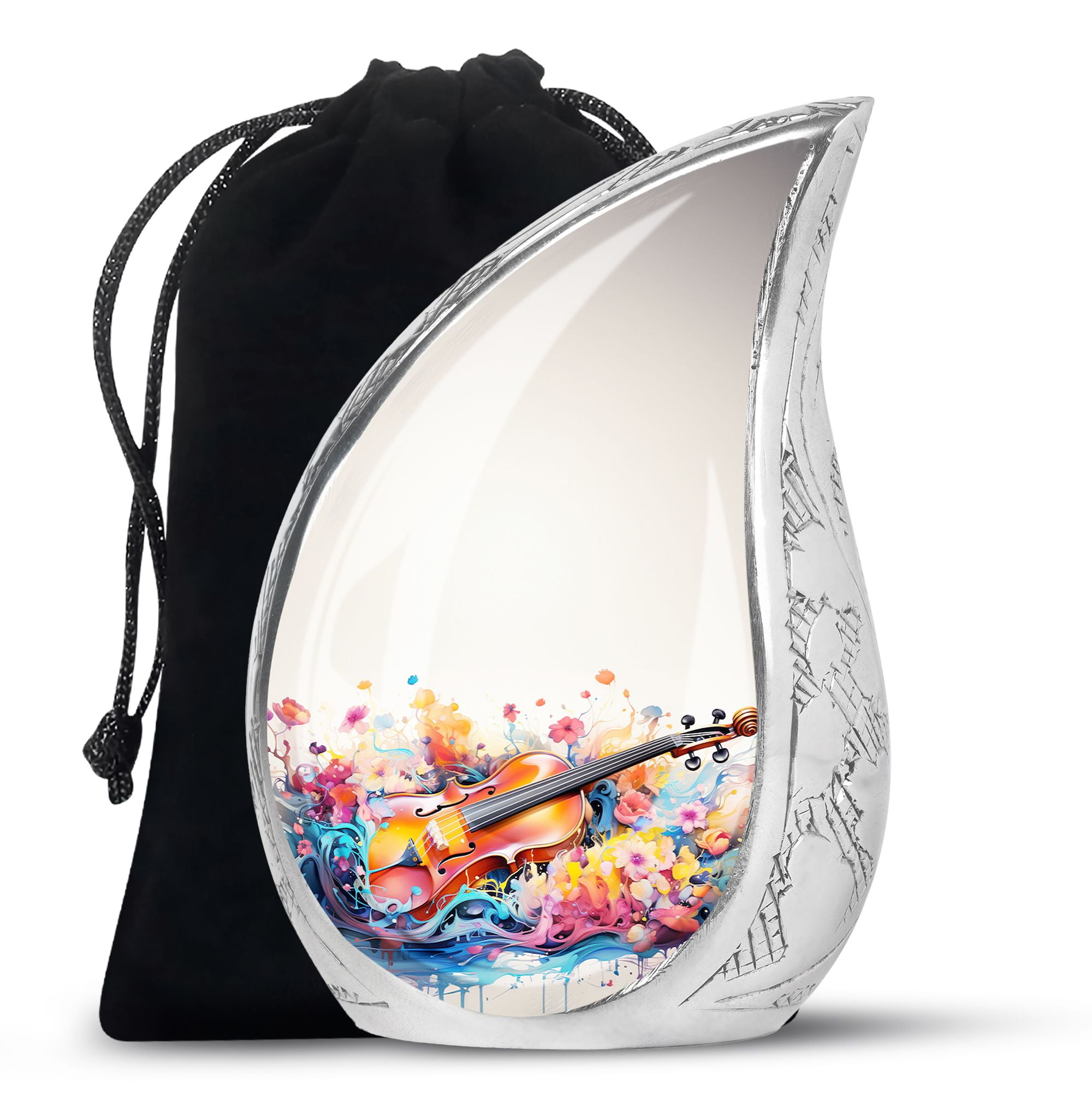 PARHUS Floral Guitar Cremation Urns for Men, Drop Urn for Ashes Adult ...