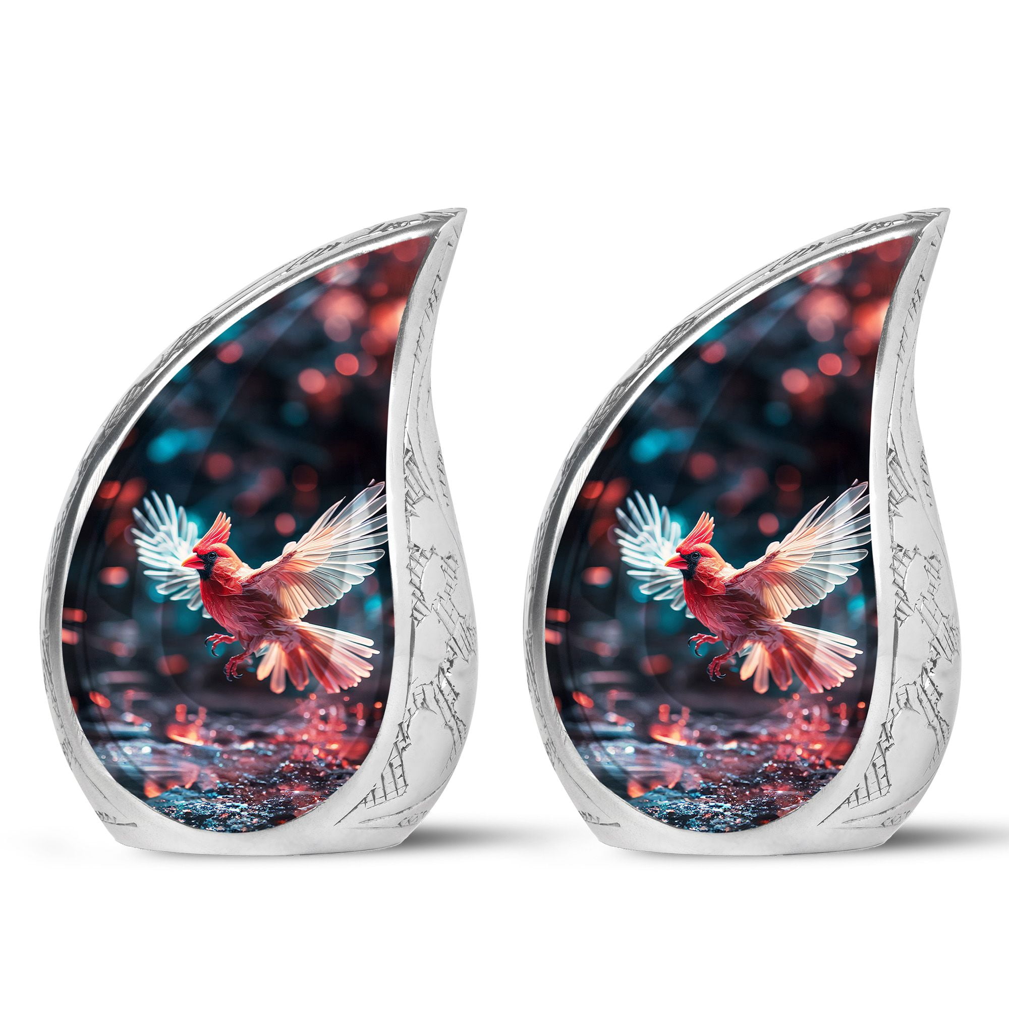 PARHUS Flying Red Cardinal - Teardrop Memorial Keepsake - Small Urn for Ashes - Cremation Urn ...