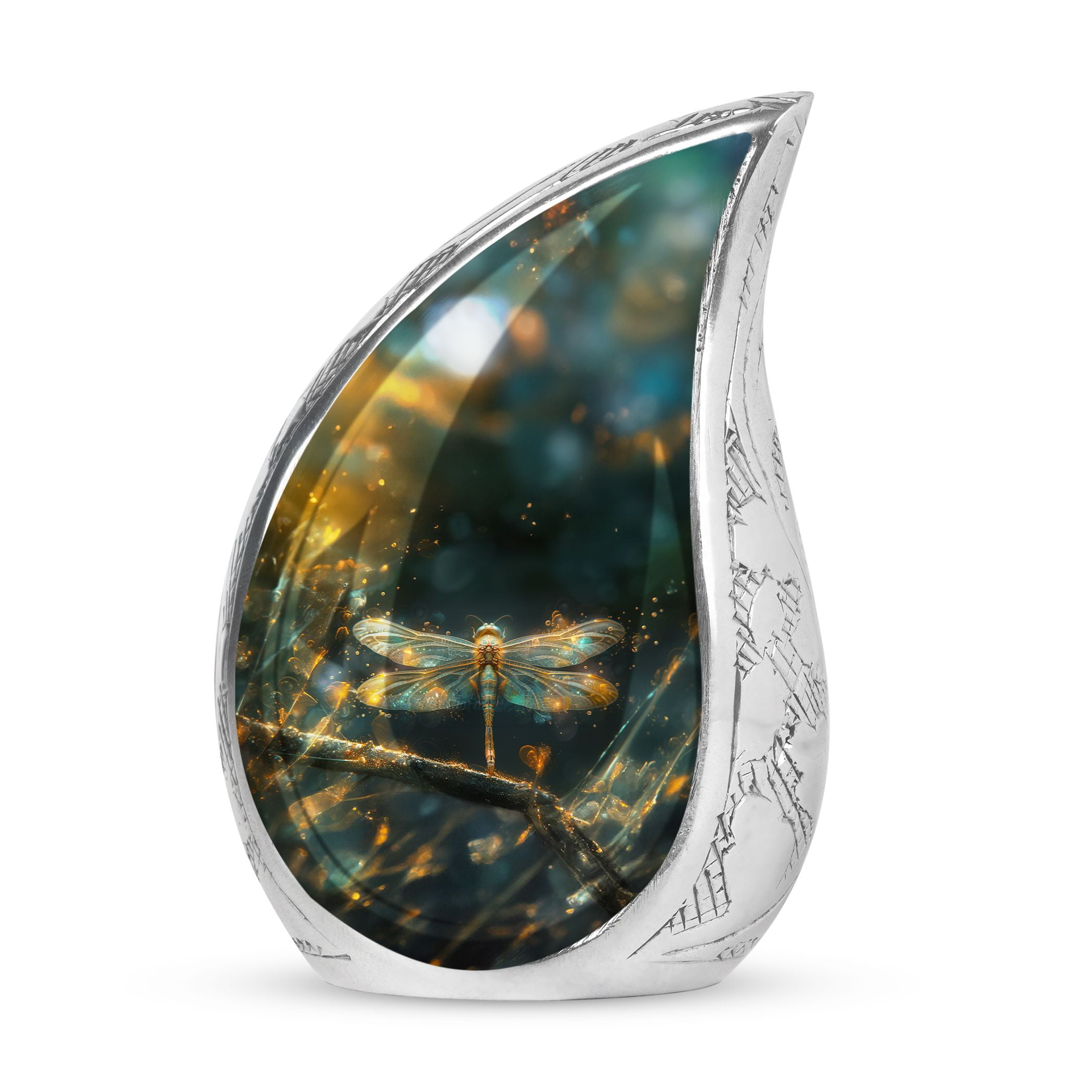 PARHUS Golden Dragonfly Dreams Teardrop Urns, Small Urns for Human ...