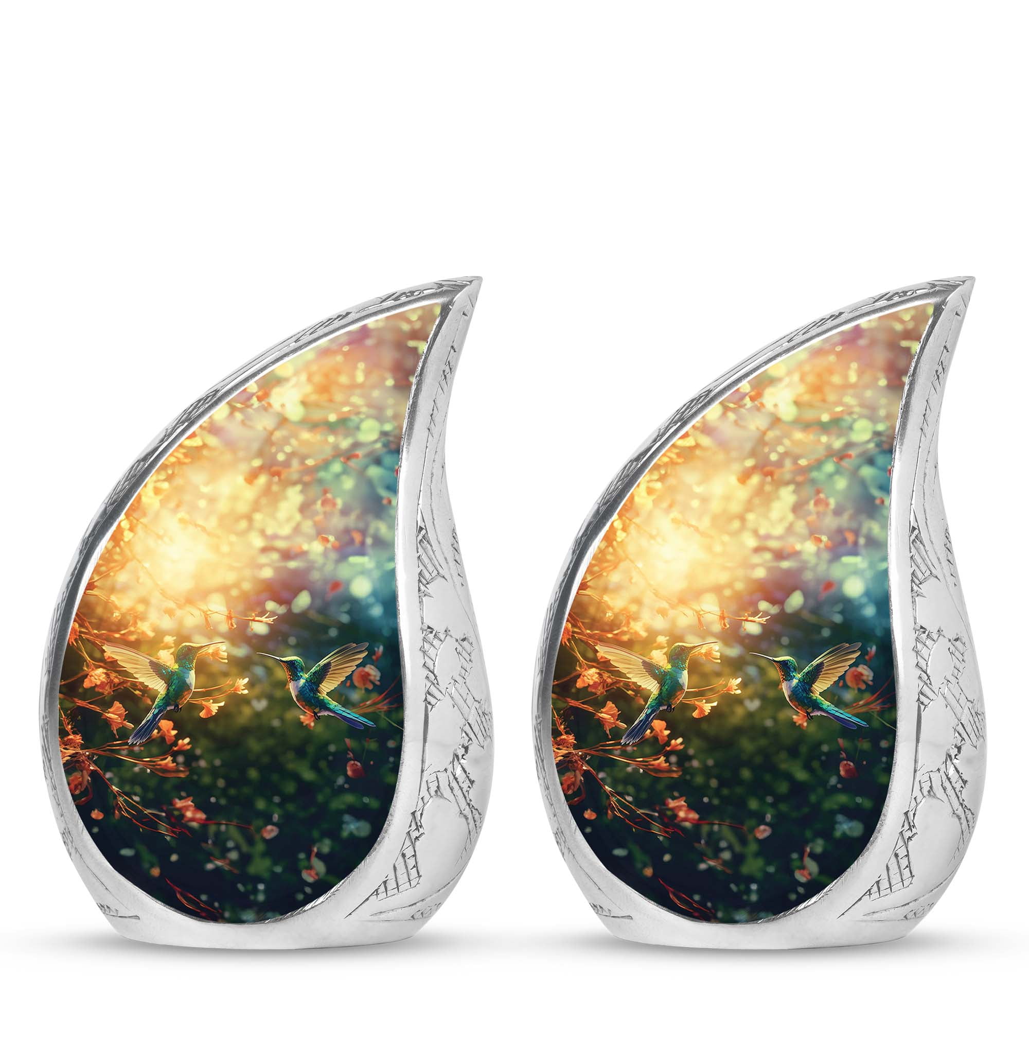 PARHUS Humming Birds Flying Together - Teardrop Funeral Urns for Adult ...