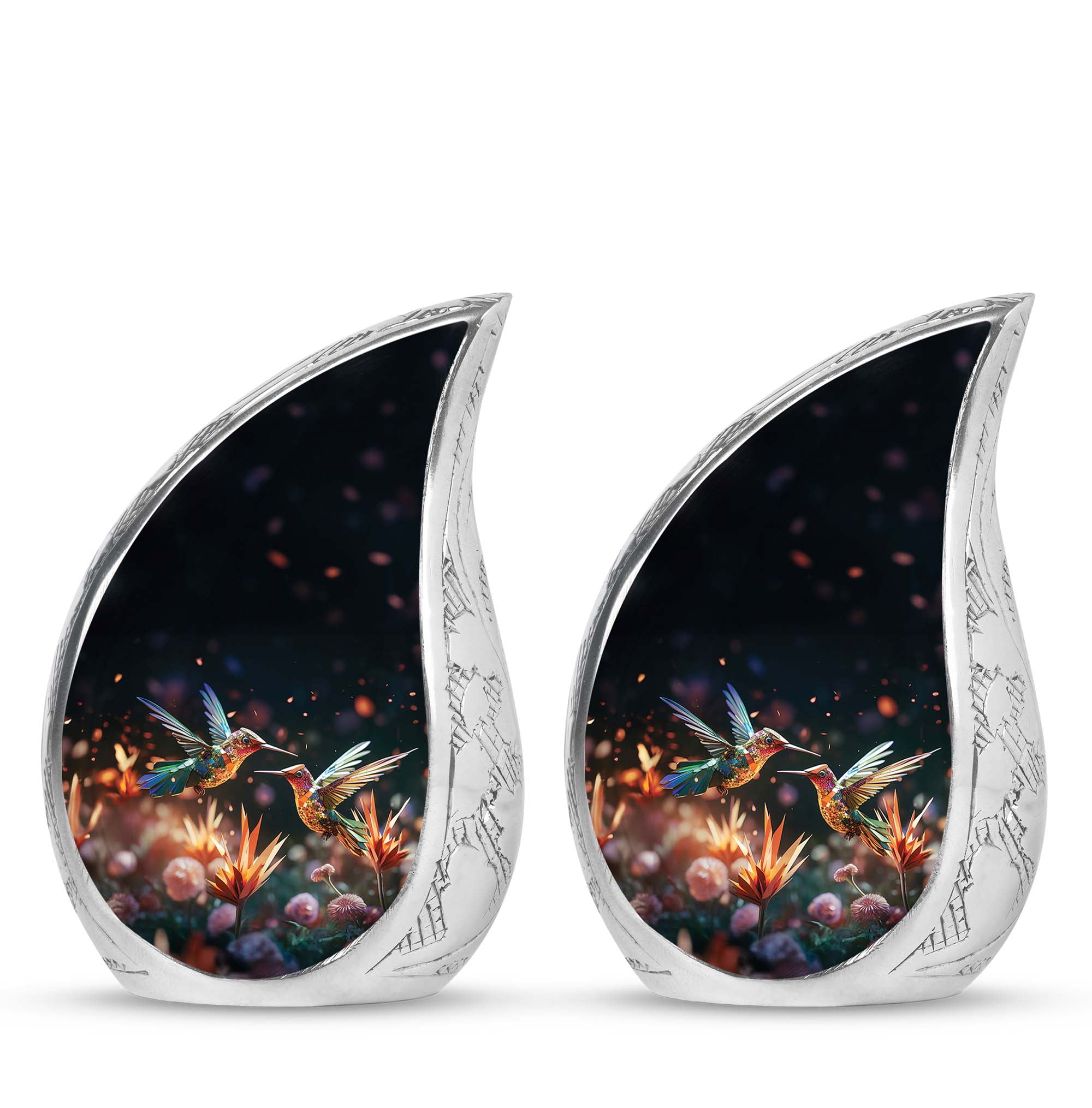 PARHUS Humming Birds Flying Together - Teardrop Small Urns for Human ...